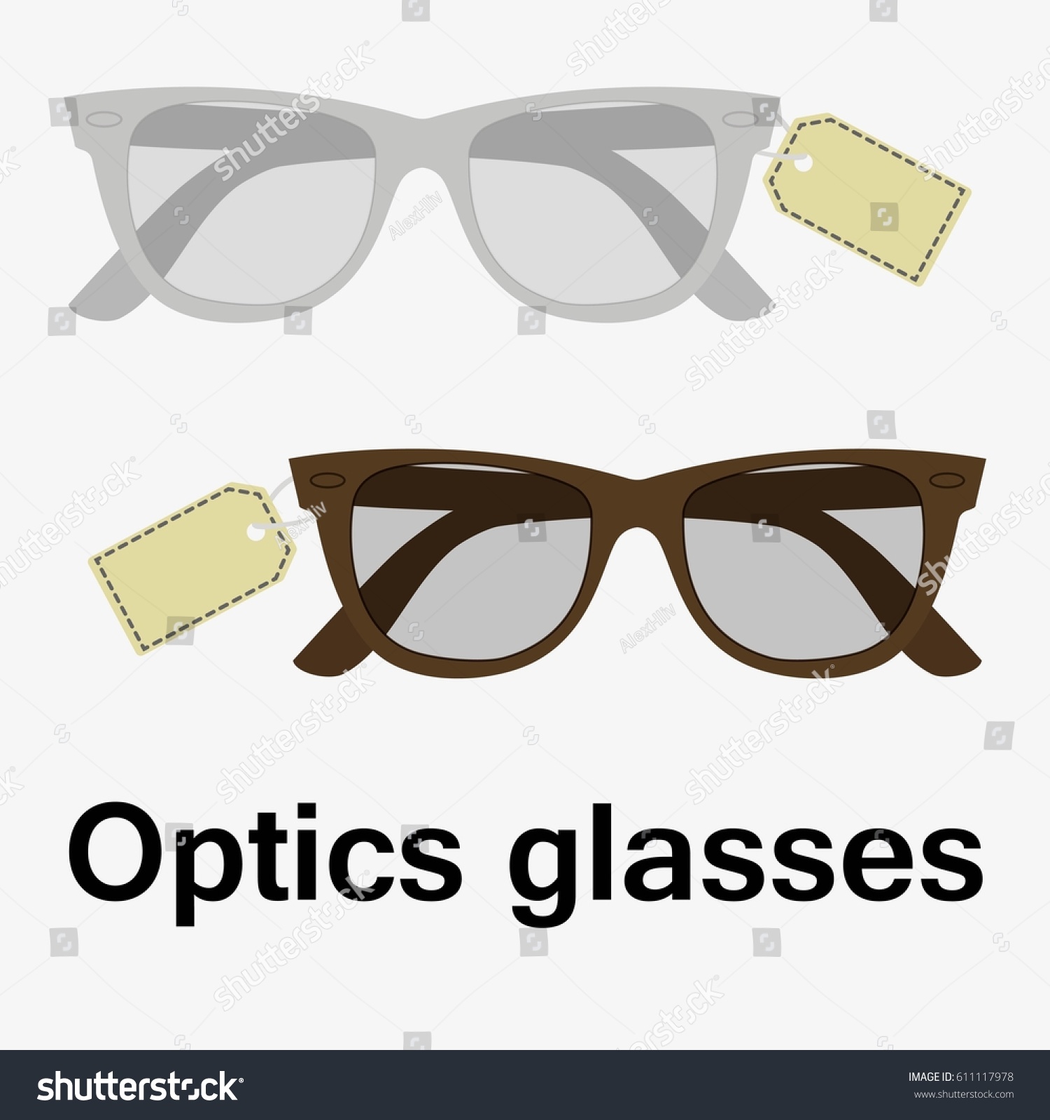 Optics Glasses Flat Vector Stock Illustration Stock Vector (Royalty ...