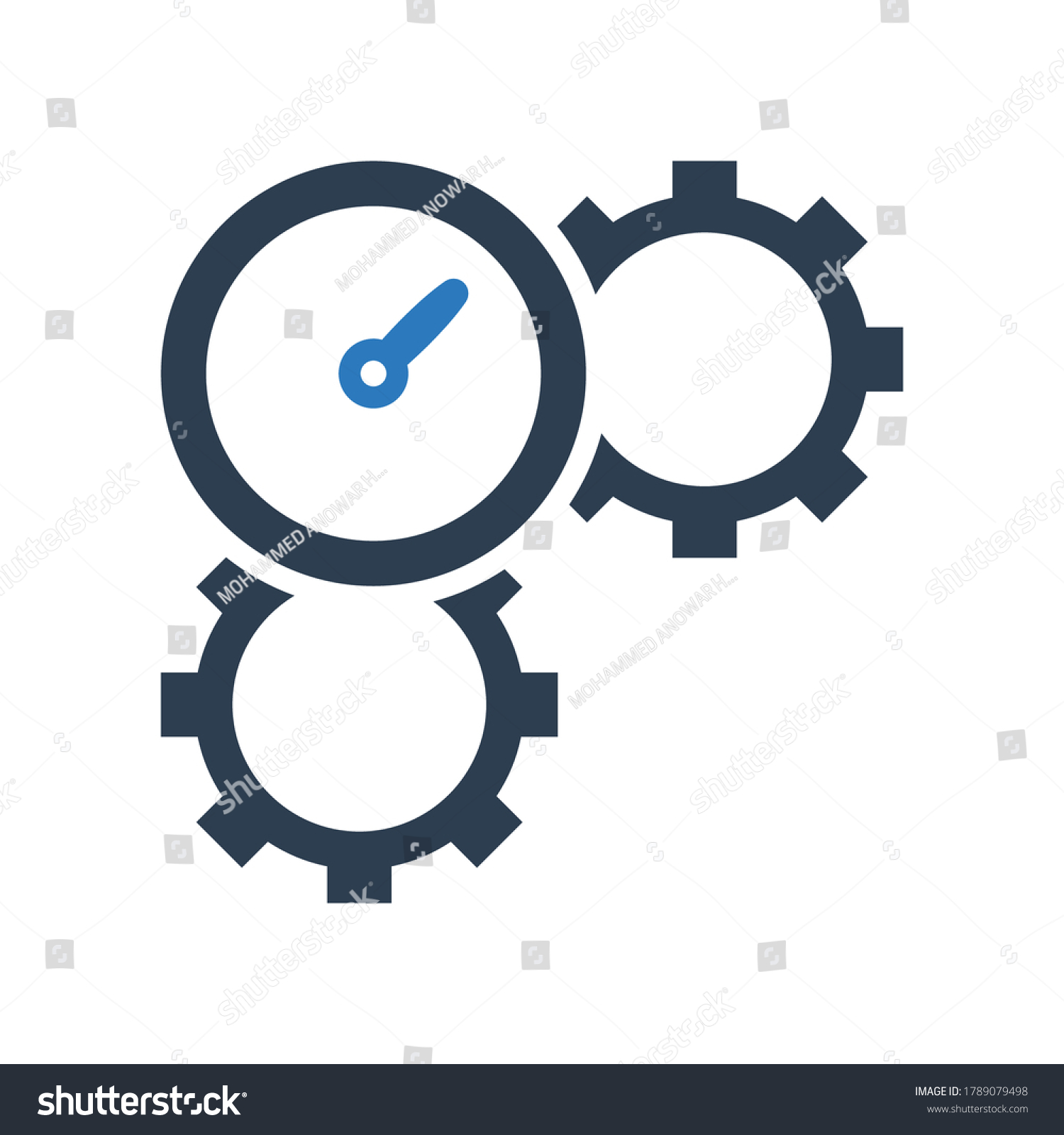 Optimization Performance Icon Gear Speedometer Symbol Stock Vector ...