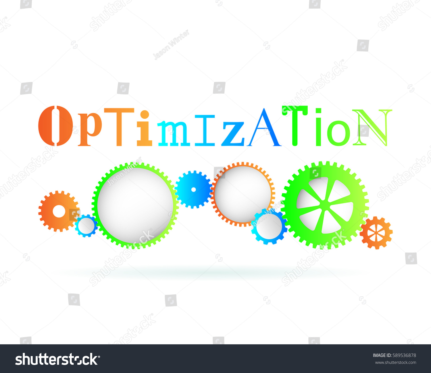 Optimization Word Above Modern Gear Wheels Stock Vector (Royalty Free ...