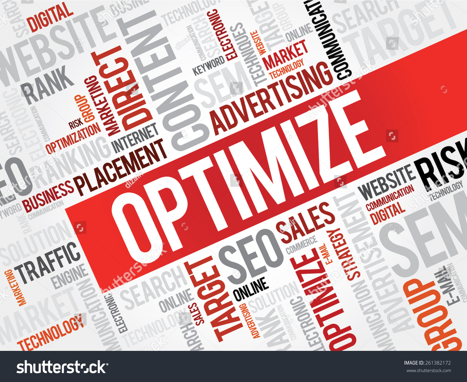 Optimize Word Cloud Business Concept Stock Vector (Royalty Free ...