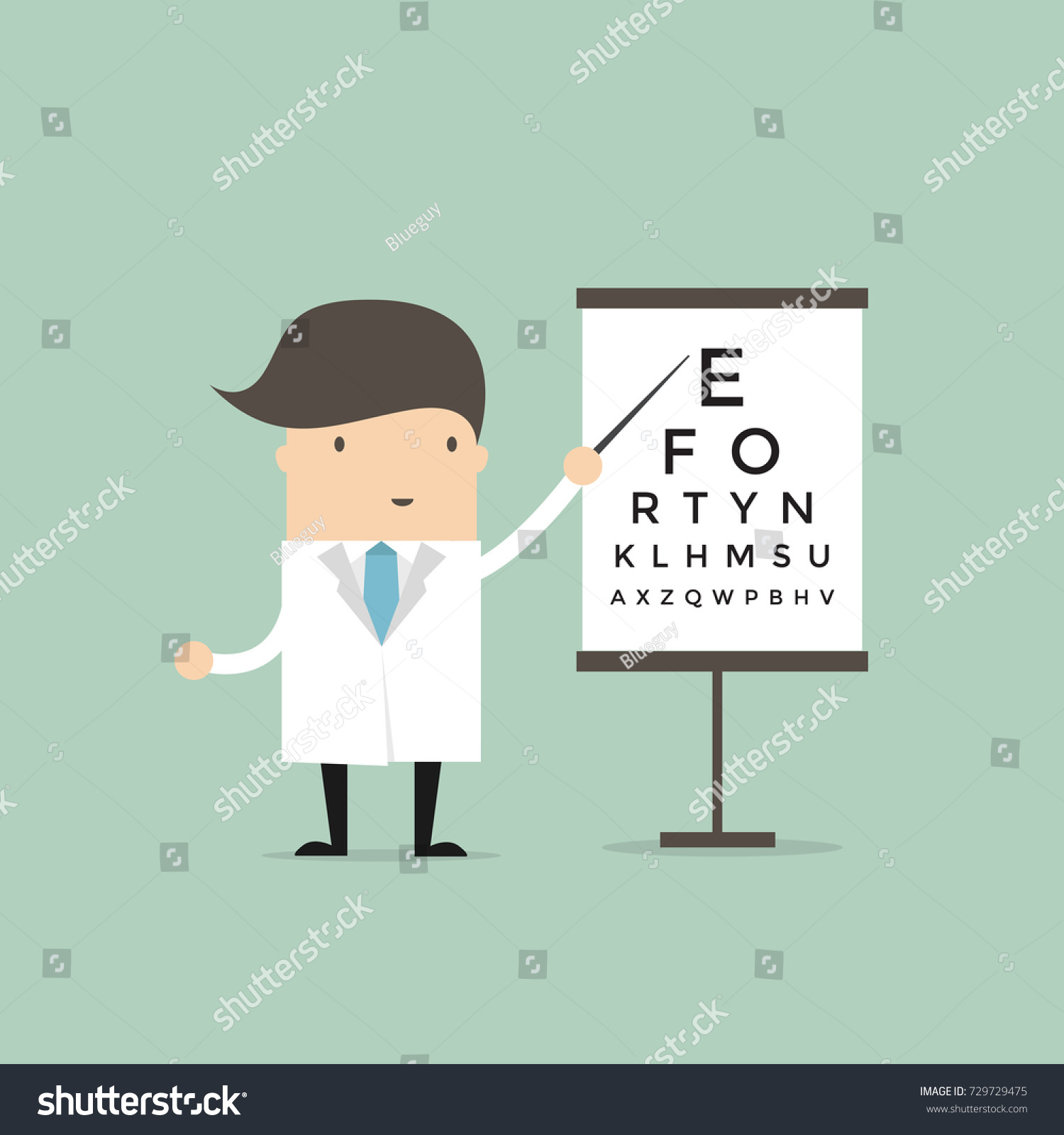 Optometrist Points Table Testing Visual Acuity Stock Vector (Royalty ...