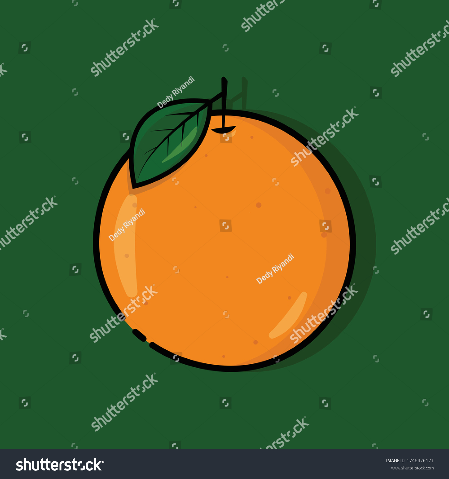 Orage Fruit Flat Design Illustration Stock Vector (Royalty Free) 1746476171