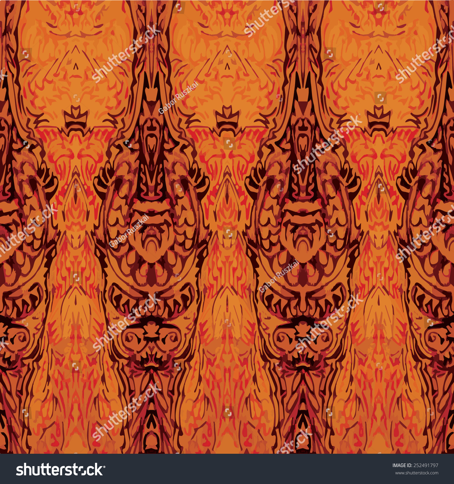 Orange Abstract Vintage Texture Stock Vector (Royalty Free) 252491797