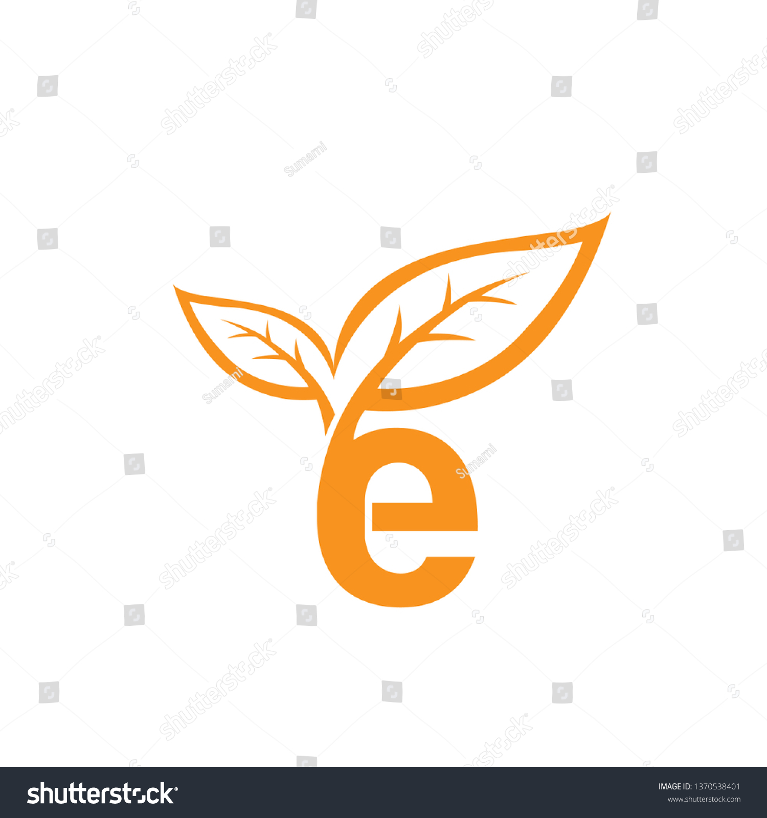 Orange Alphabet Letter E Logo Stock Vector (Royalty Free) 1370538401 ...