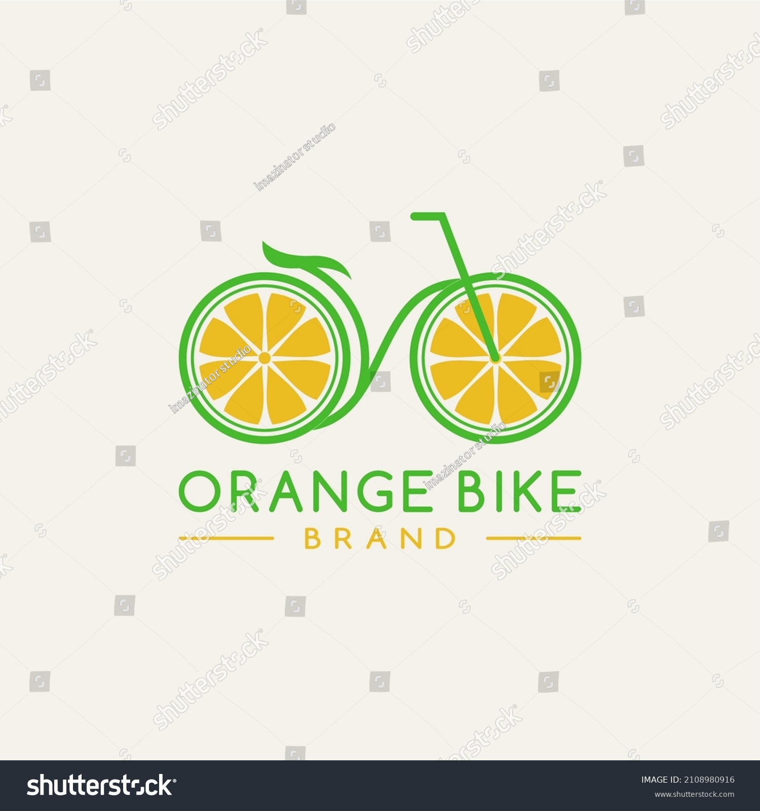 Orange Bike Logo Design Vector Stock Vector (Royalty Free) 2108980916 ...