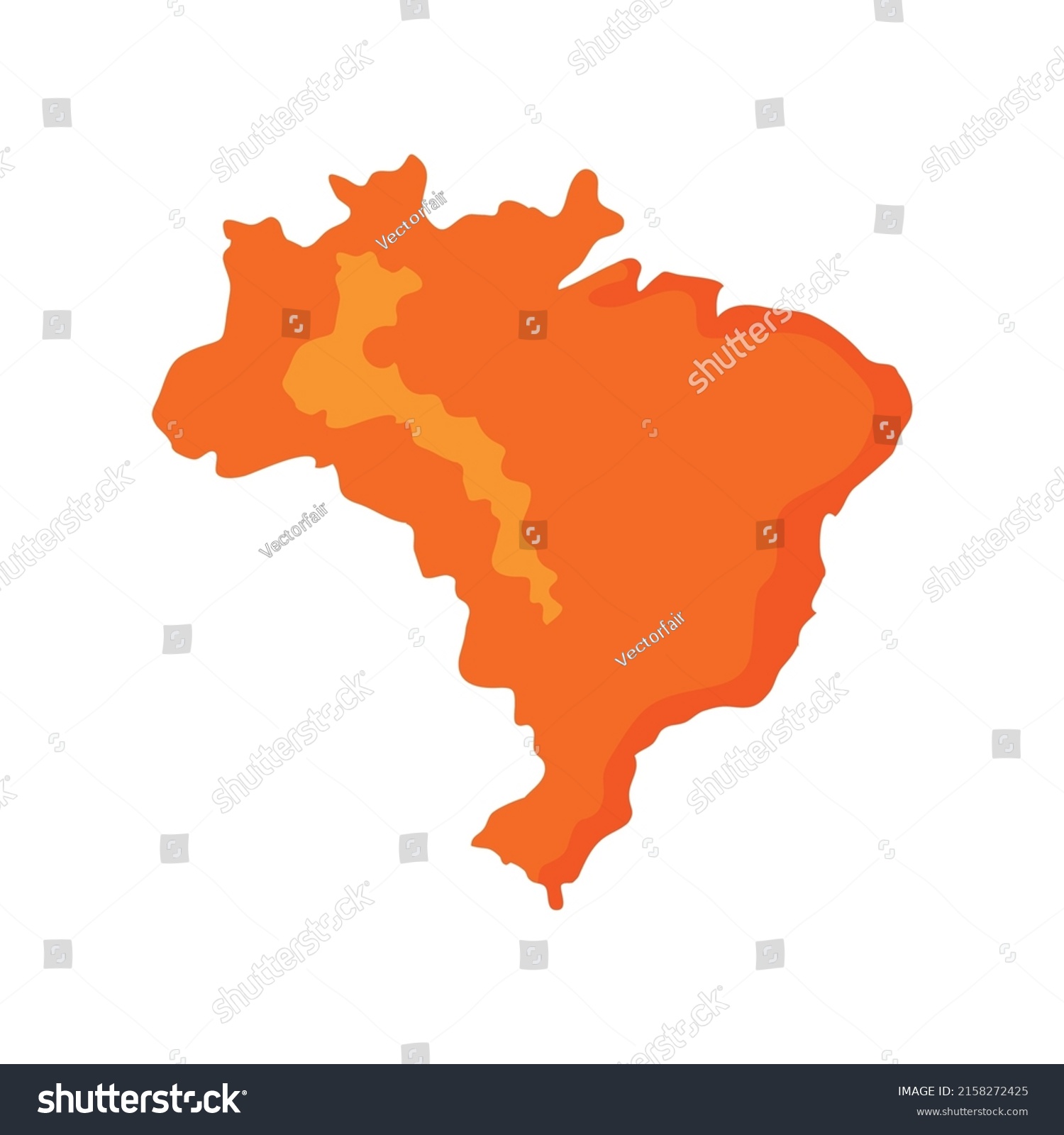 Orange Brazil Map Silhouette Icon Stock Vector (Royalty Free ...