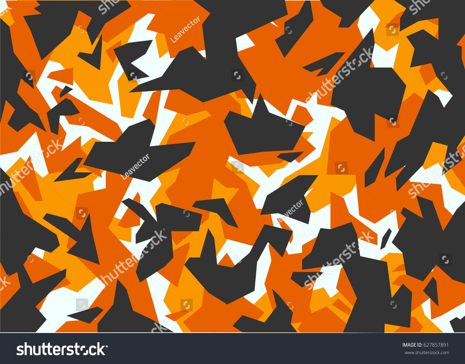 Orange Camouflage Pattern Stock Vector (Royalty Free) 627857891 ...
