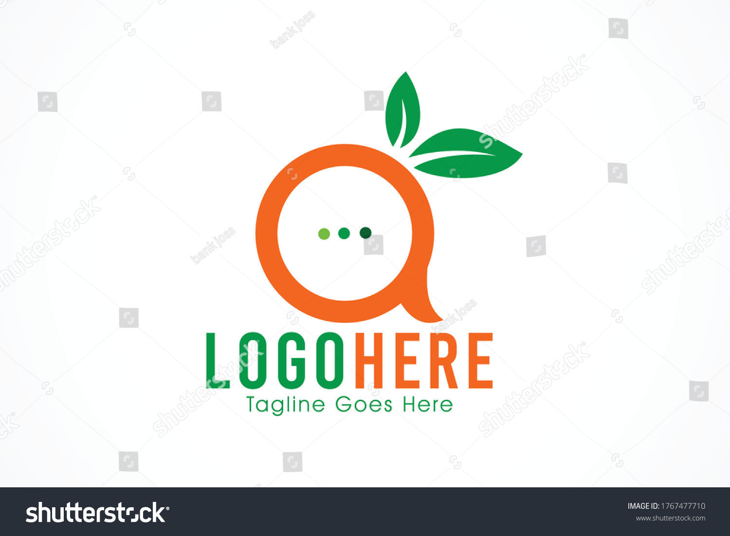 Orange Chat Bubble Fresh Chatting Logo Stock Vector (Royalty Free ...