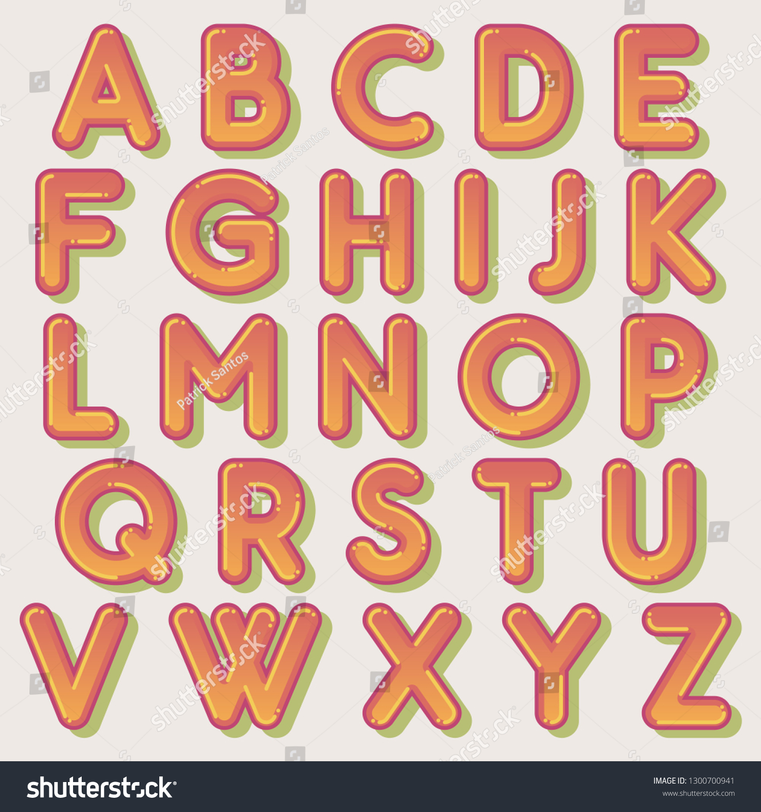 Orange Cute Bubble Typography Font Design Stock Vector (Royalty Free ...