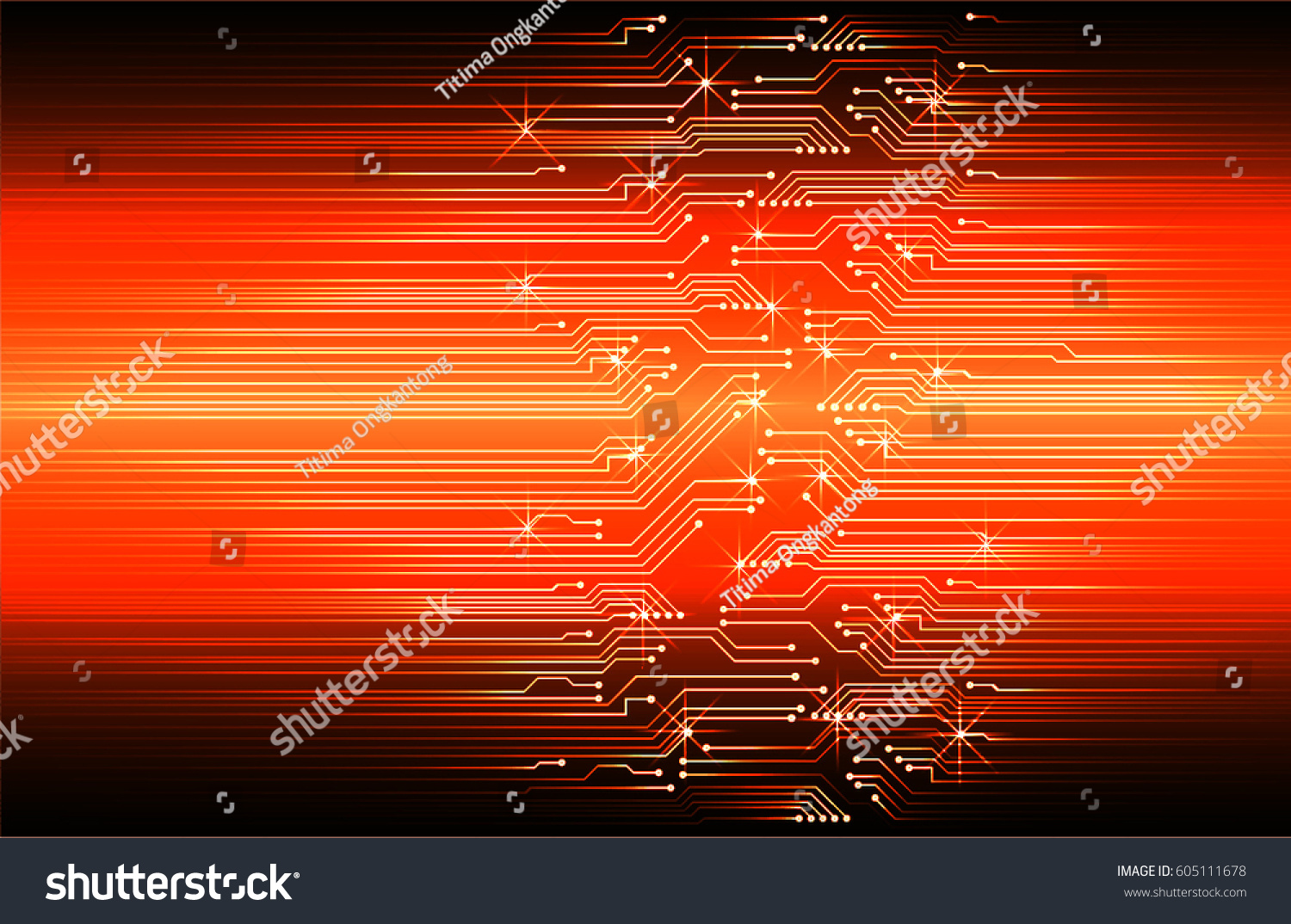 Orange Cyber Security Concept Background Circuit Stock Vector (Royalty ...