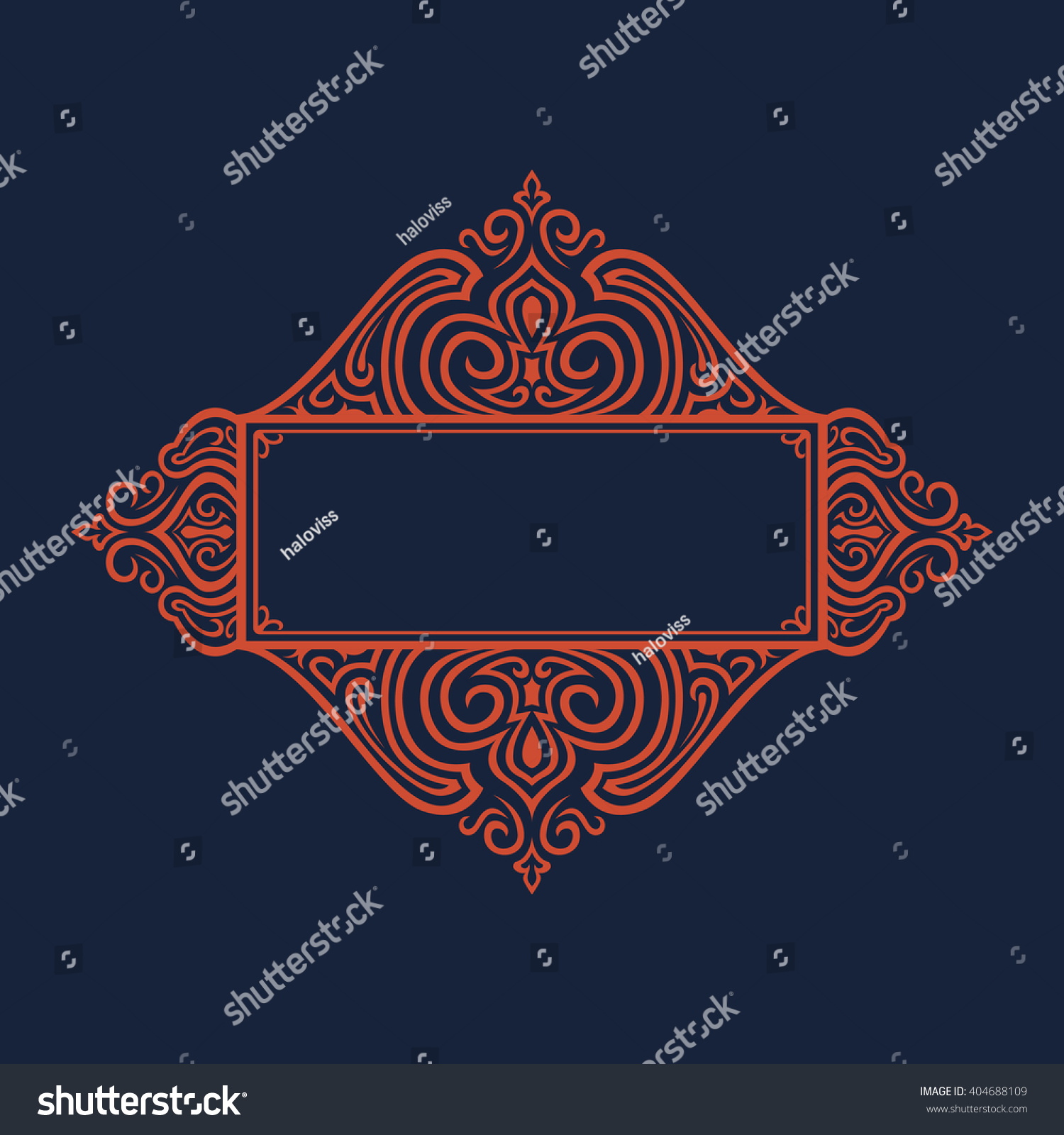 Orange Elegant Rectangle Frame Template Design Stock Vector (Royalty ...