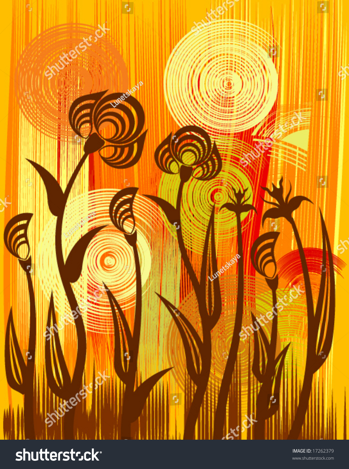 Orange Floral Background Stock Vector (Royalty Free) 17262379