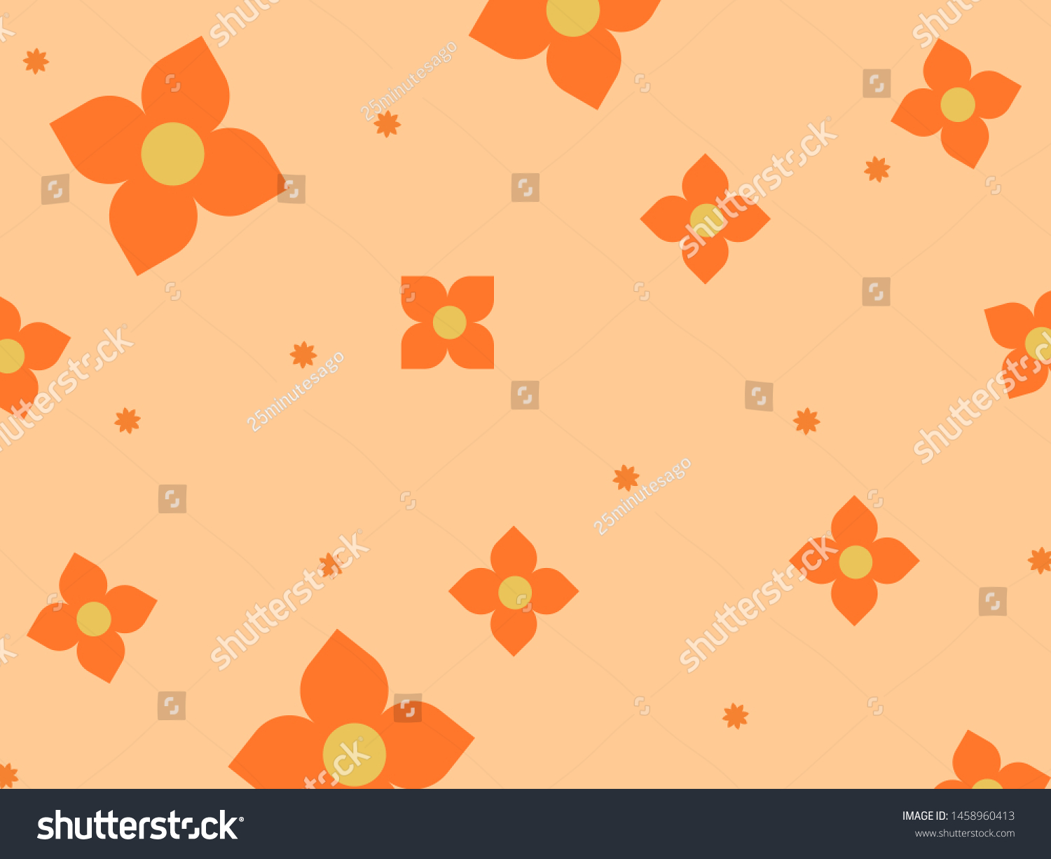 Orange Floral Vector Background Wallpaper Background Stock Vector ...