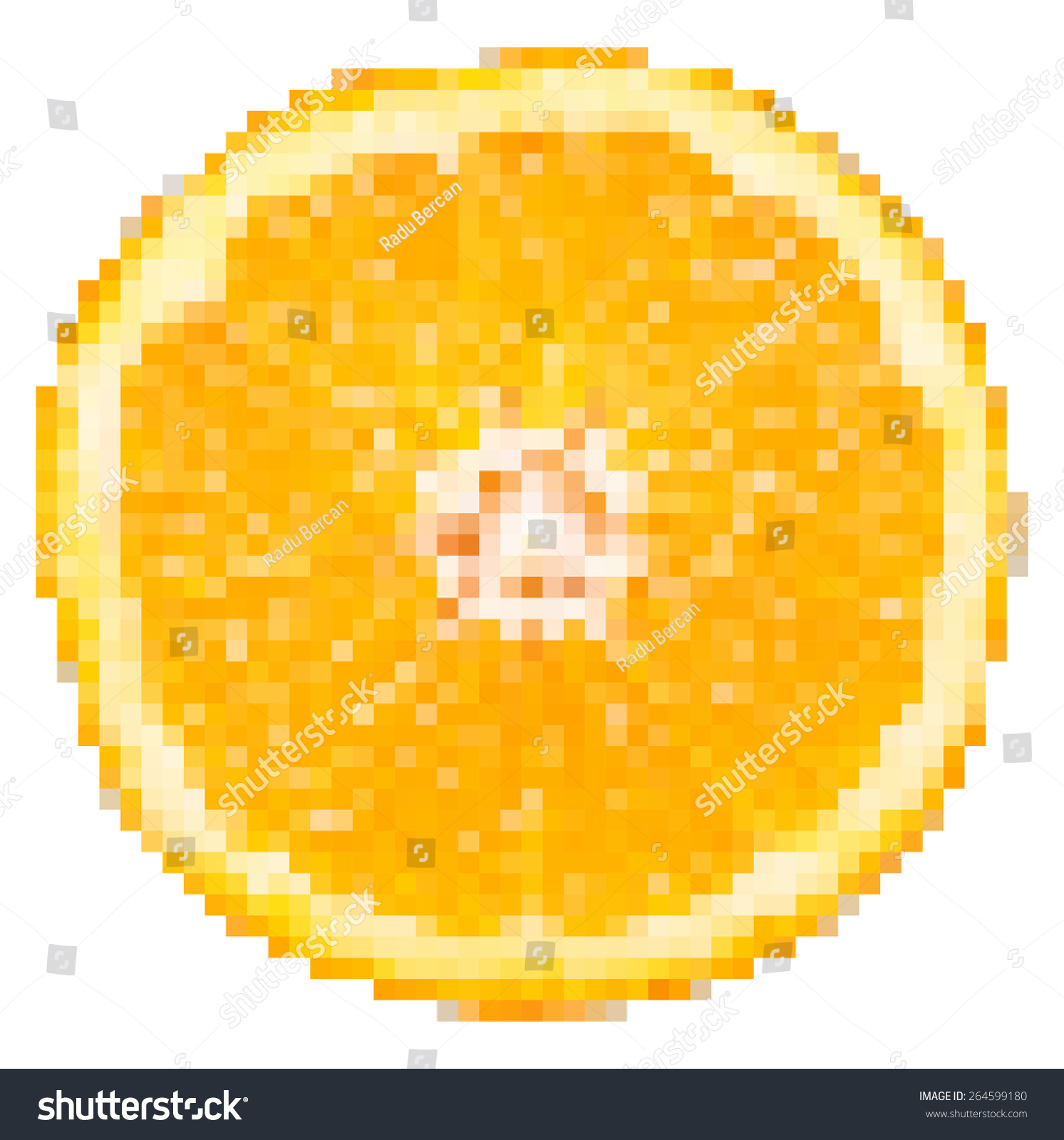 Orange Fruit Slice Pixel Vector Stock Vector (Royalty Free) 264599180 ...