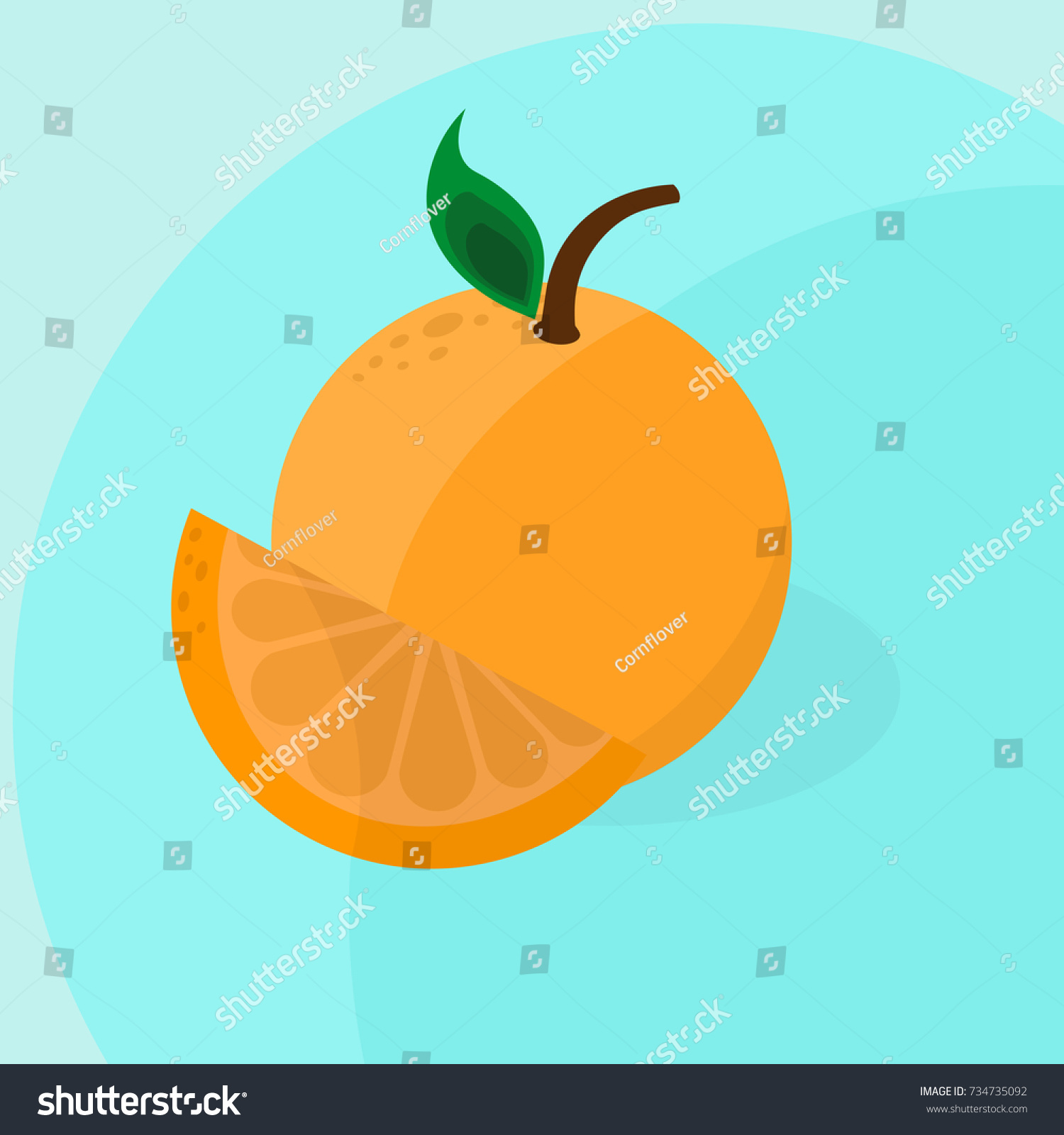 Orange Fruit Segment Icon Vector Cartoon Stock Vector (Royalty Free ...