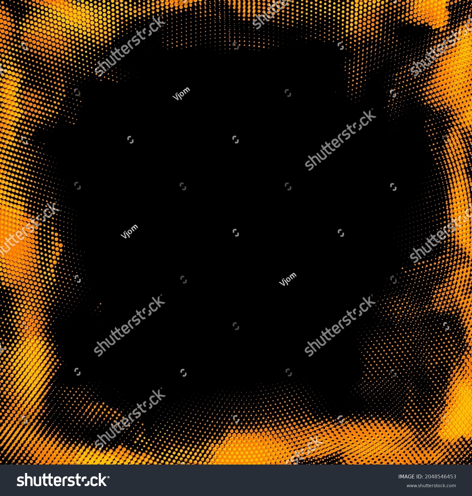 Orange Halftone Dotted Square Frame Space Stock Vector (Royalty Free ...