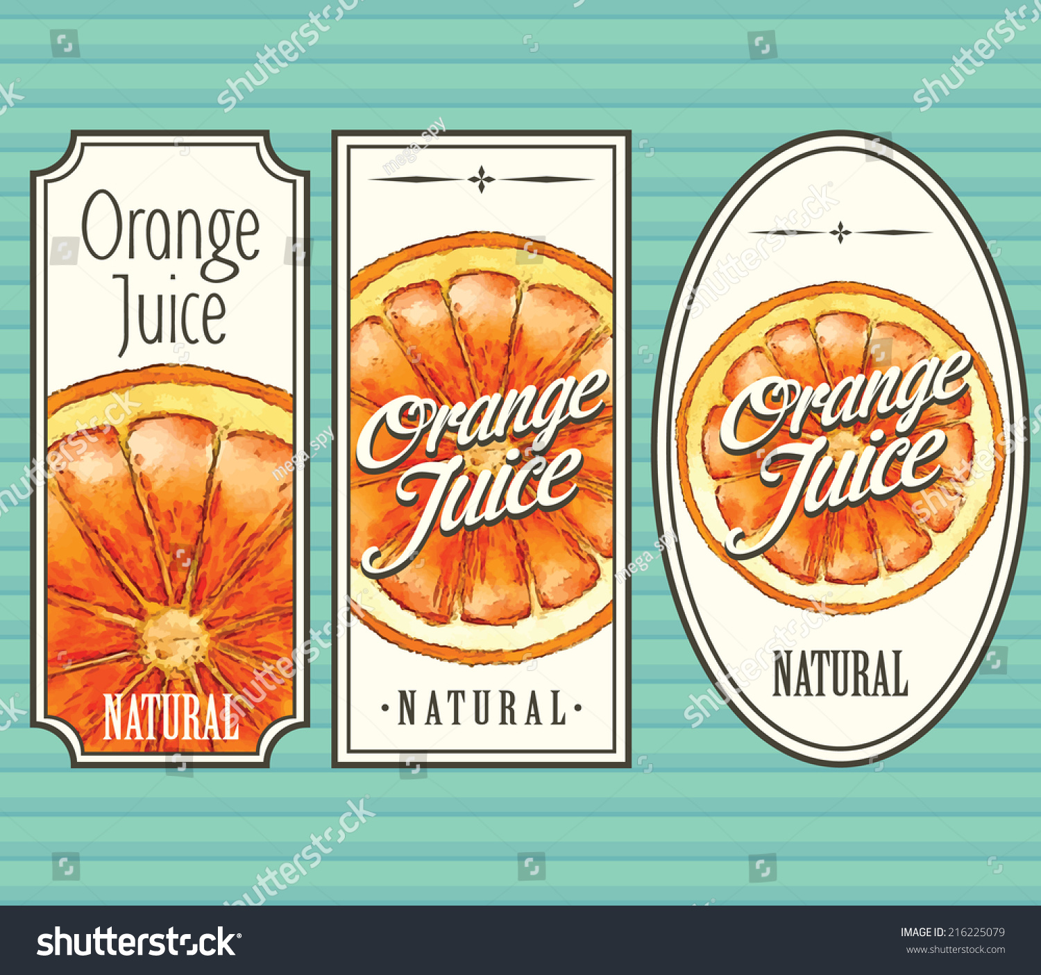 Orange Juice Labels Set Stock Vector (Royalty Free) 216225079 ...