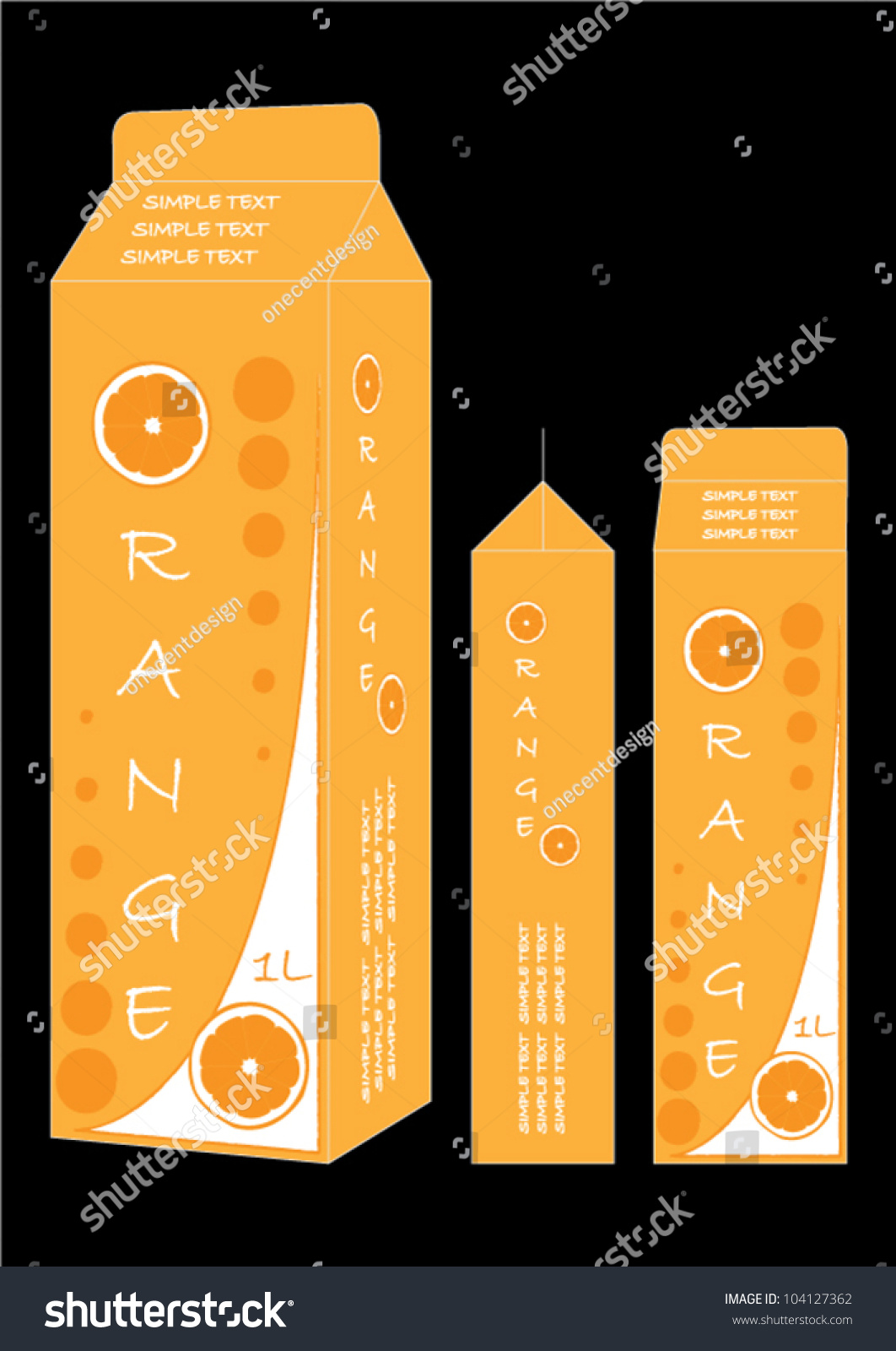 Orange Juice Pack Design Stock Vector (Royalty Free) 104127362 ...