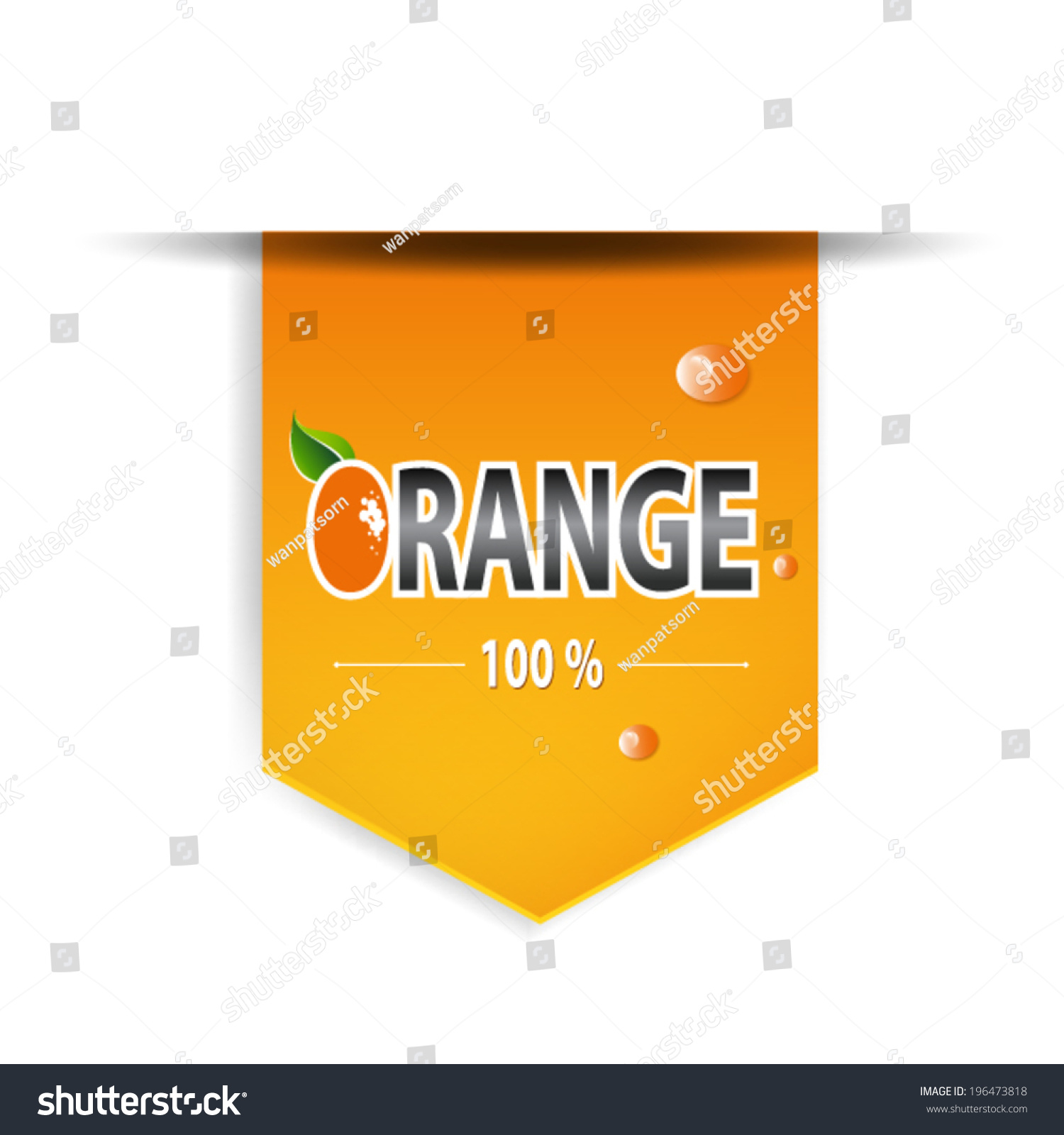 Orange Labels Ribbon Vector Stock Vector (Royalty Free) 196473818 ...