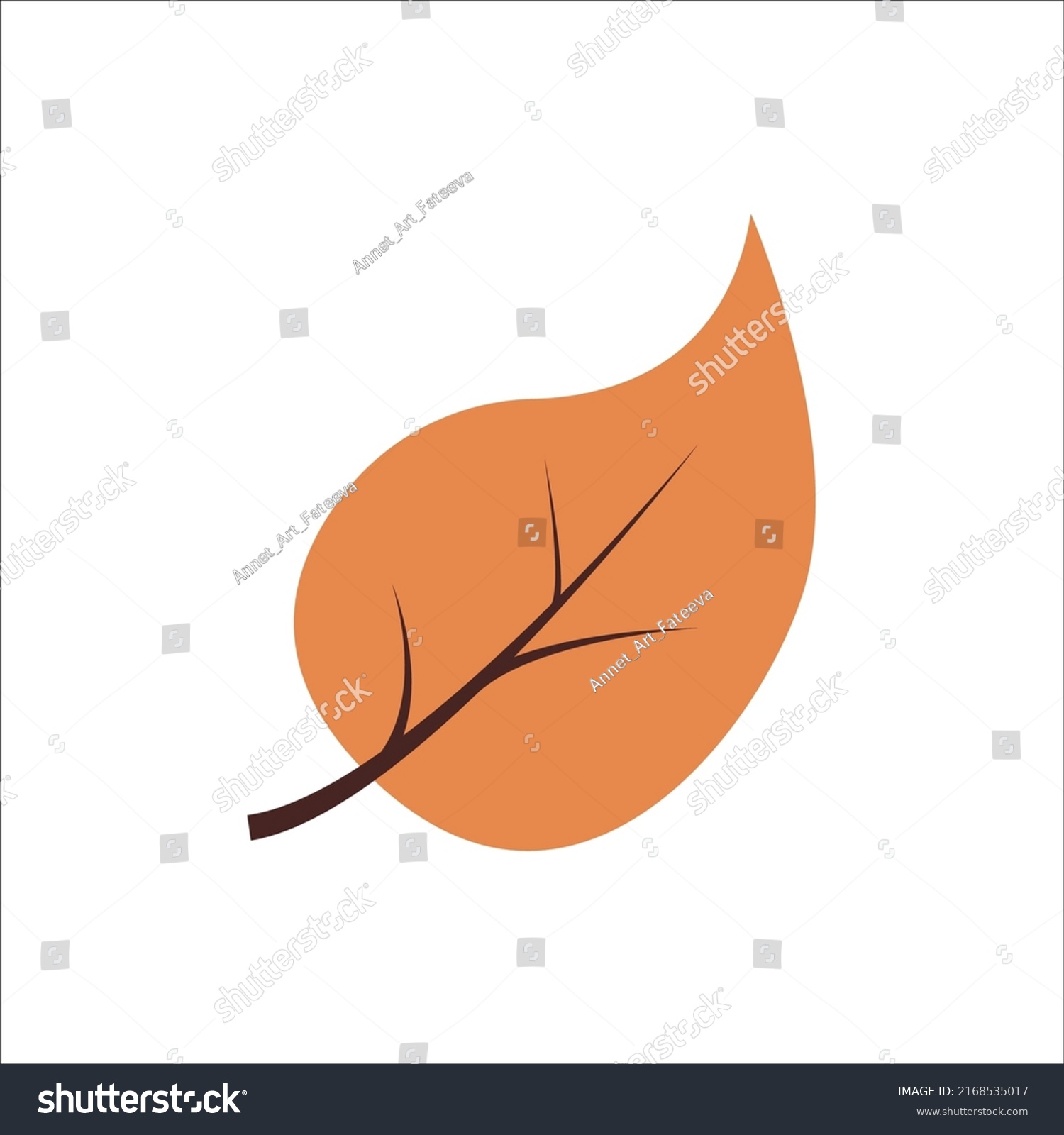 Orange Leaf Vector Illustration Isolated On Stock Vector (Royalty Free ...