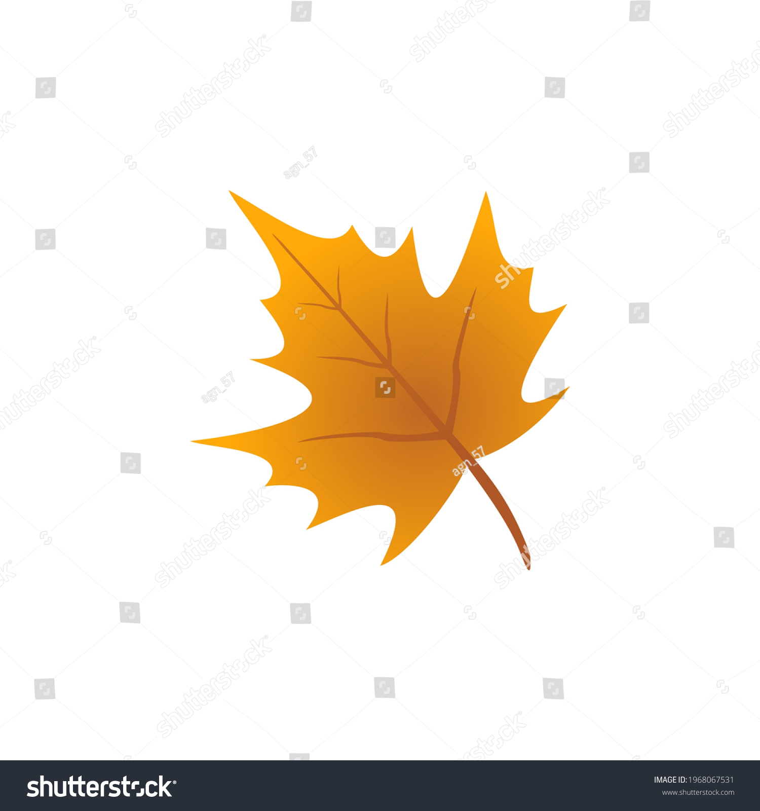 Orange Leaf Vector Stock Illustration Stock Vector (Royalty Free ...