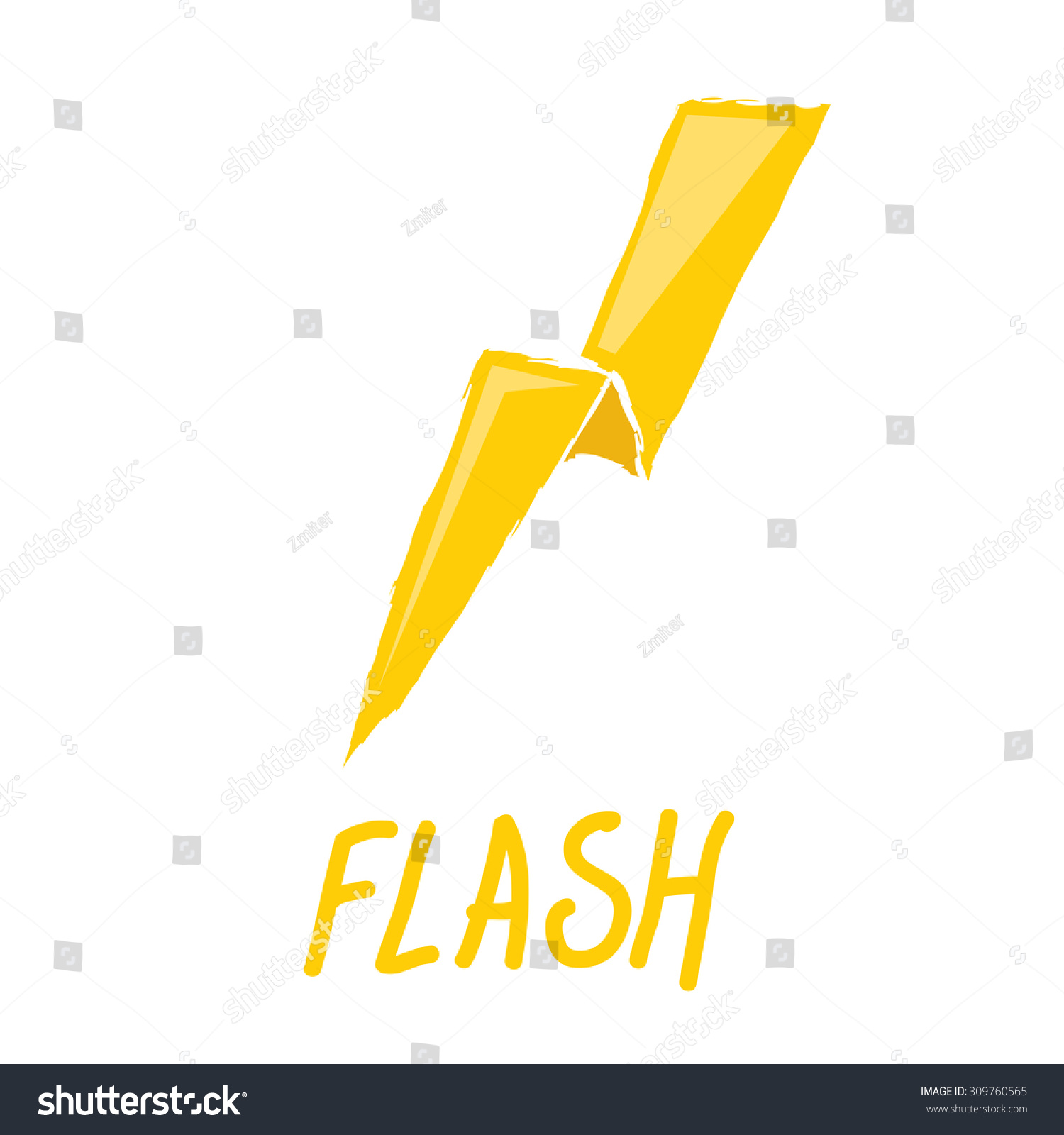 Orange Lightning Bolt Vector Icon Lightning Stock Vector (Royalty Free ...