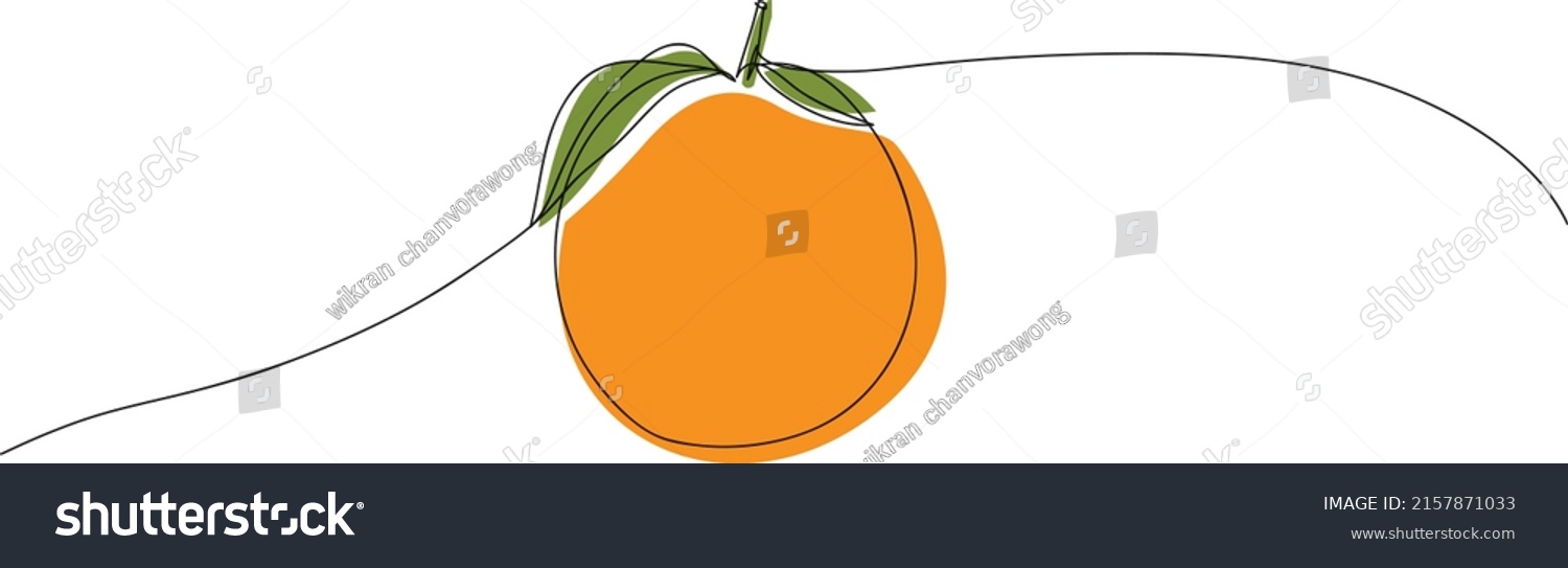 Orange Line Drawing Vector Illustration Stock Vector (Royalty Free ...
