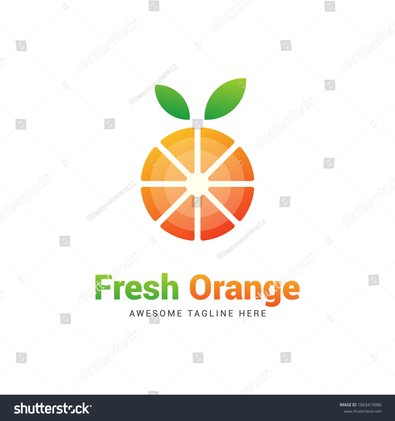 Orange Logo Illustration Isolated White Background: Vector có sẵn (miễn ...