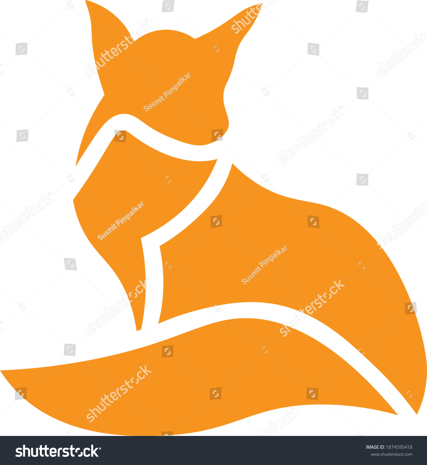 Orange Minimal Fox Logo Icon Stock Vector (Royalty Free) 1874595418 ...