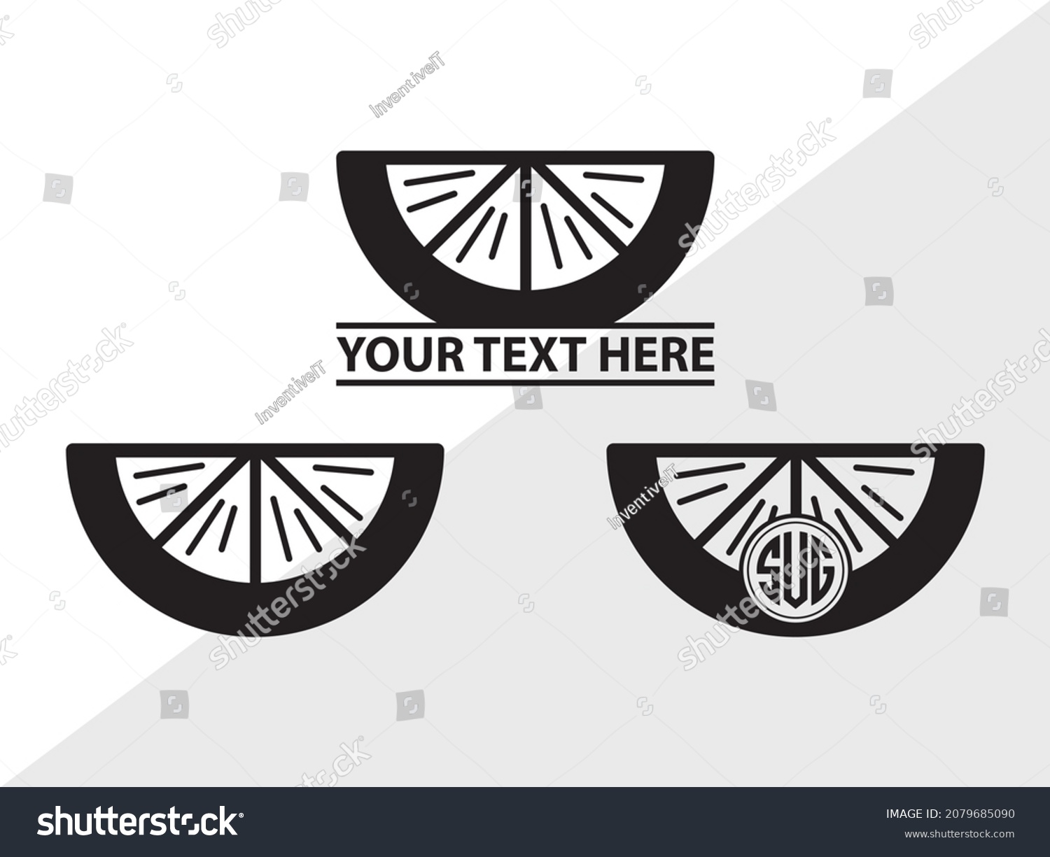 Orange Monogram Halforange Printable Vector Illustration Stock Vector ...
