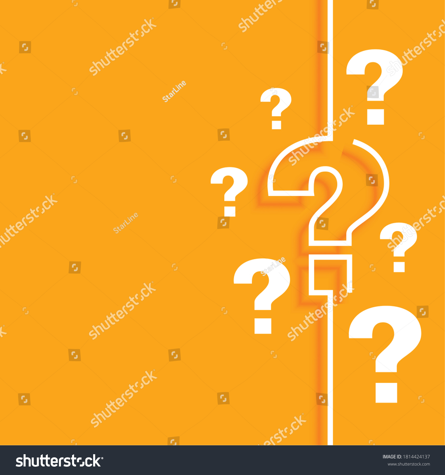 Orange Question Mark Background Text Space Stock Vector (Royalty Free ...