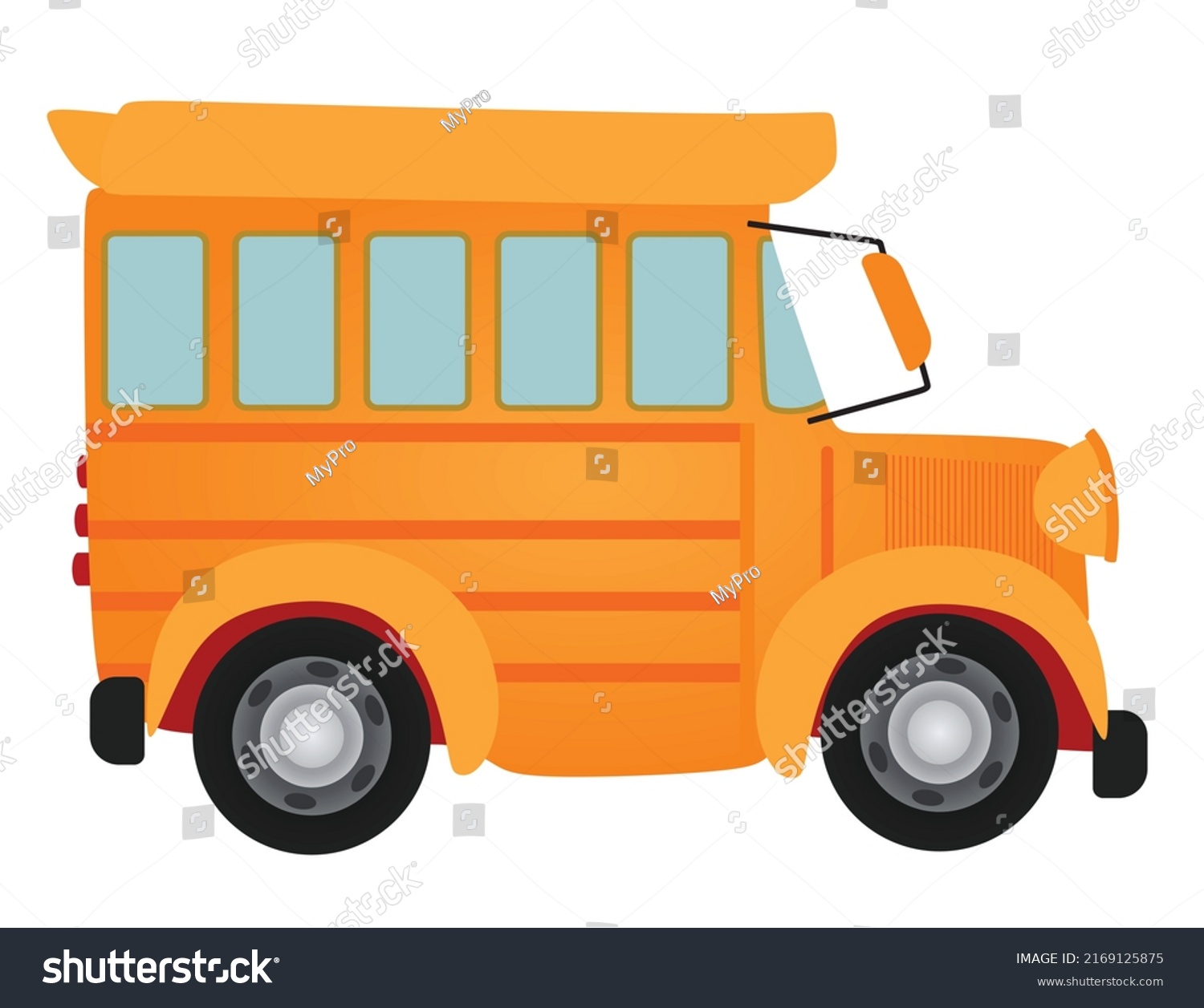 Orange School Bus Vector Illustration Stock Vector (Royalty Free ...