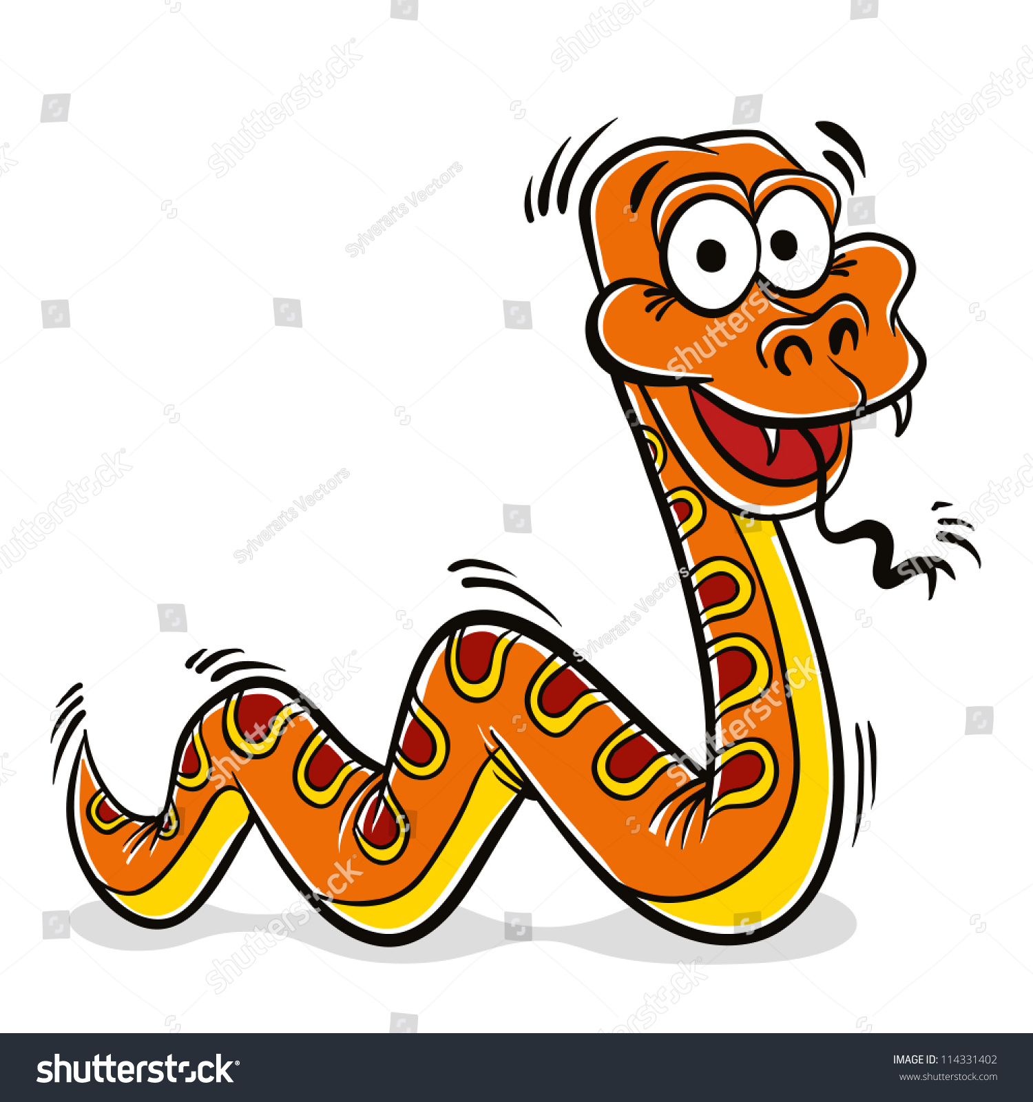 Orange Snake Cartoon Vector Illustration Stock Vector (Royalty Free ...