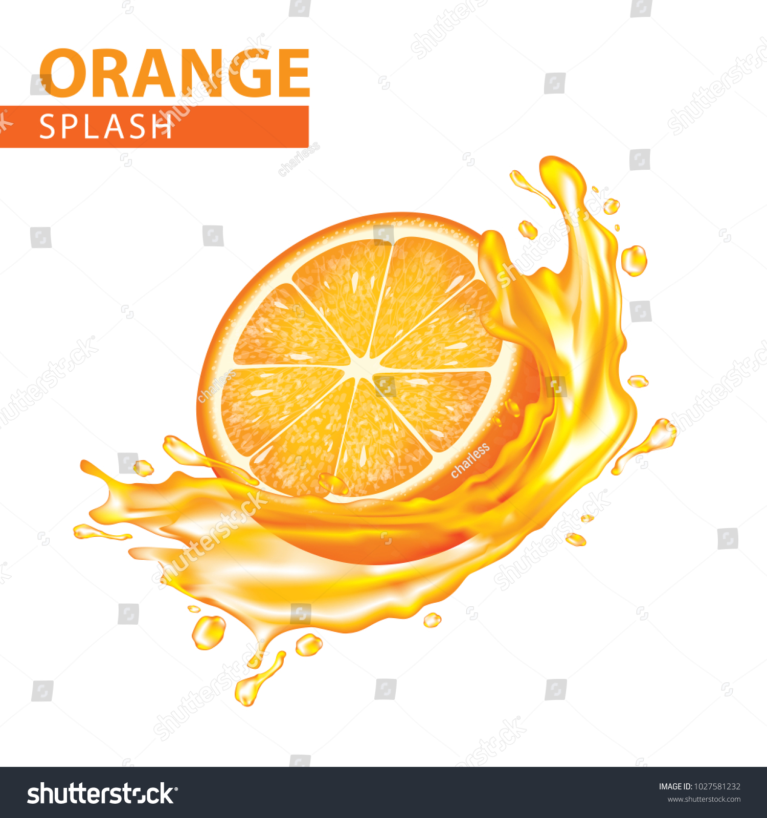 Orange Splash Vector Illustration Stock Vector (Royalty Free ...