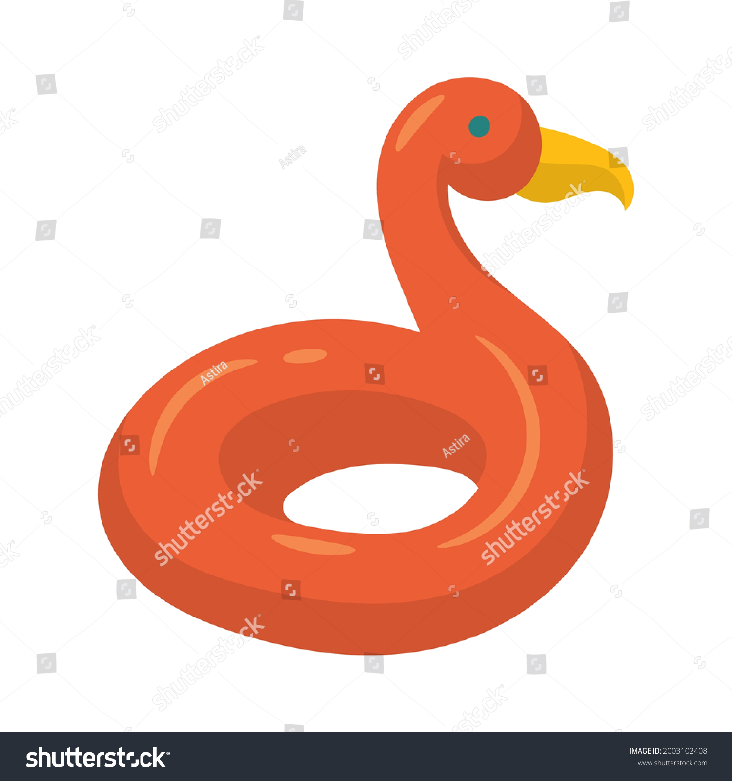 Orange Swan Swim Float Vector Illustration Stock Vector (Royalty Free ...