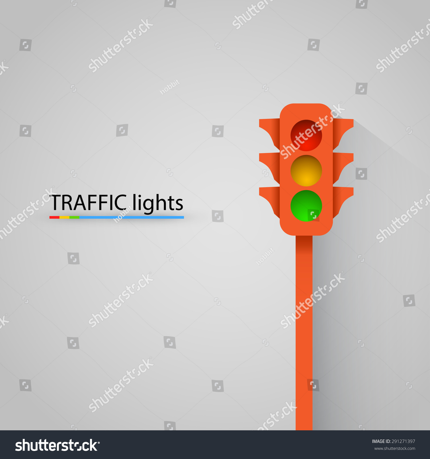 Orange Traffic Light Modern Background Vector Stock Vector (Royalty ...