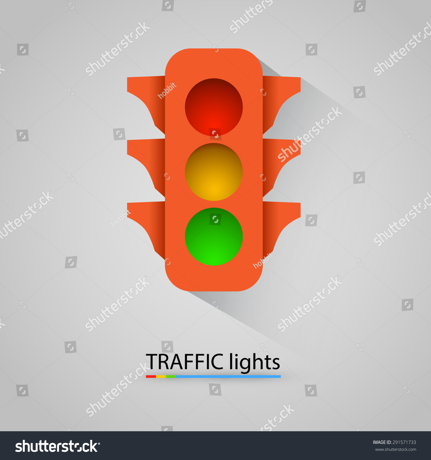 Orange Traffic Light Modern Background Vector Stock Vector (Royalty ...