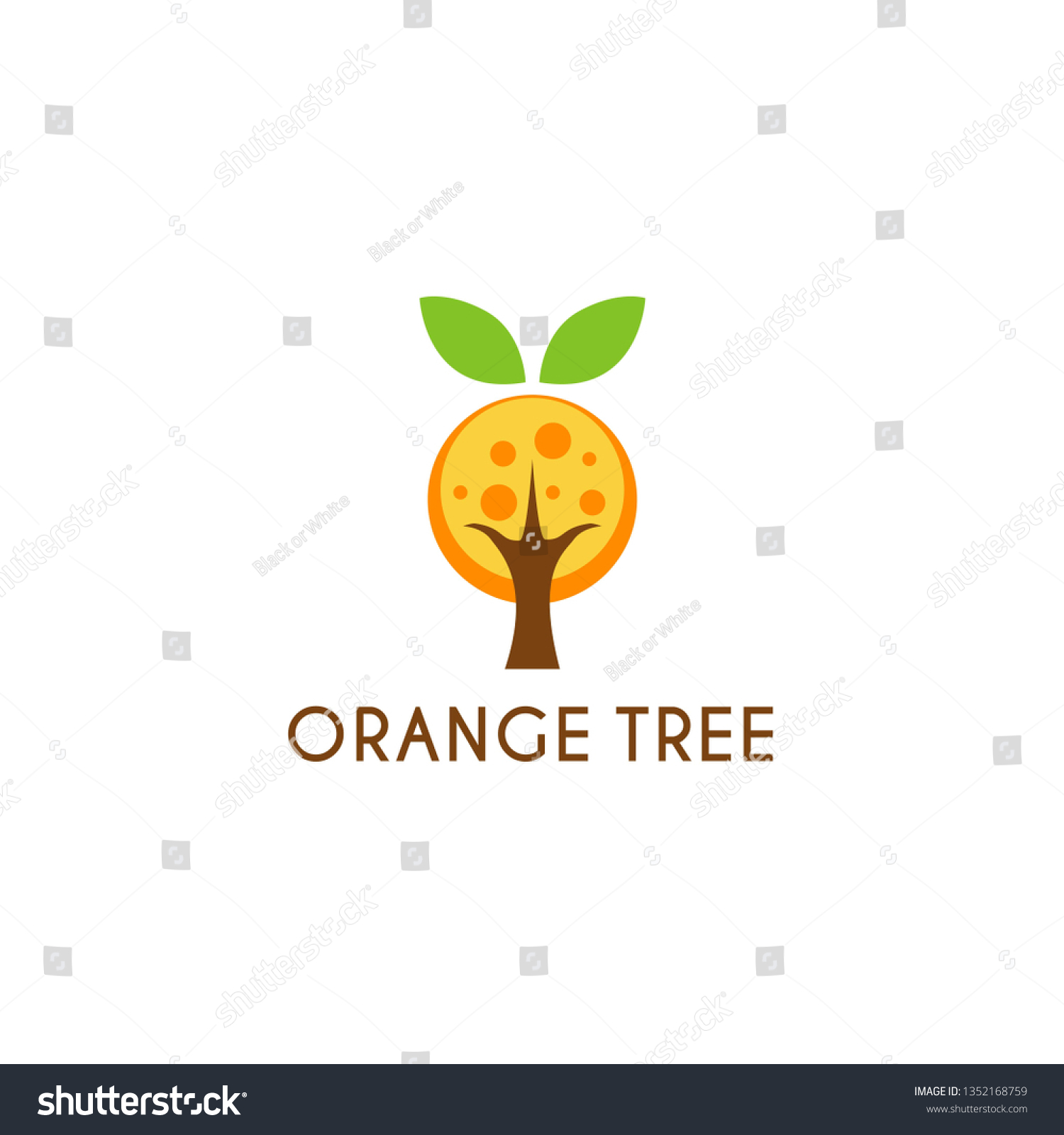 Orange Tree Logo Template Stock Vector (Royalty Free) 1352168759 ...