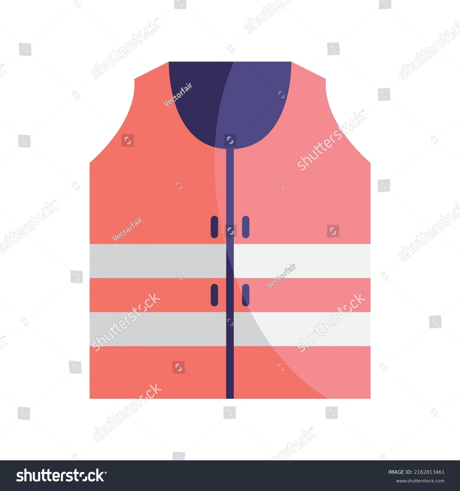 Orange Vest Work Safety Icon Stock Vector (Royalty Free) 2162813461 ...