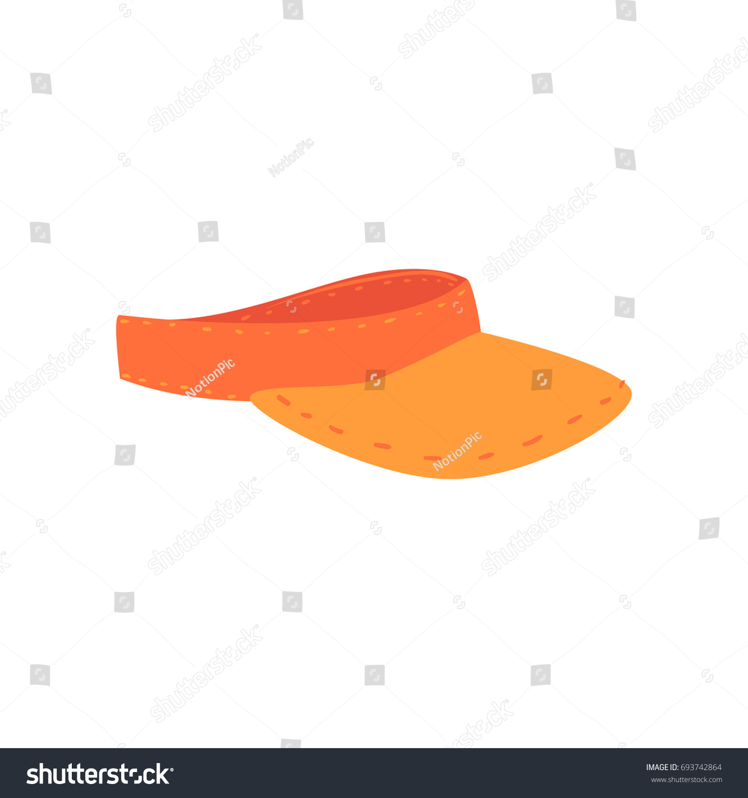 Orange Visor Cap Cartoon Vector Illustration Stock Vector (Royalty Free ...