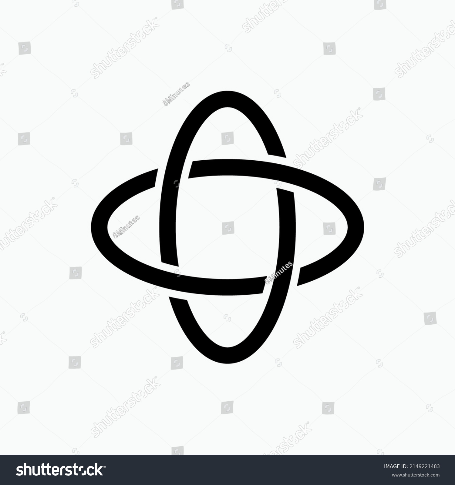 Orbit Icon Two Rings Connection Symbol Stock Vector (Royalty Free ...