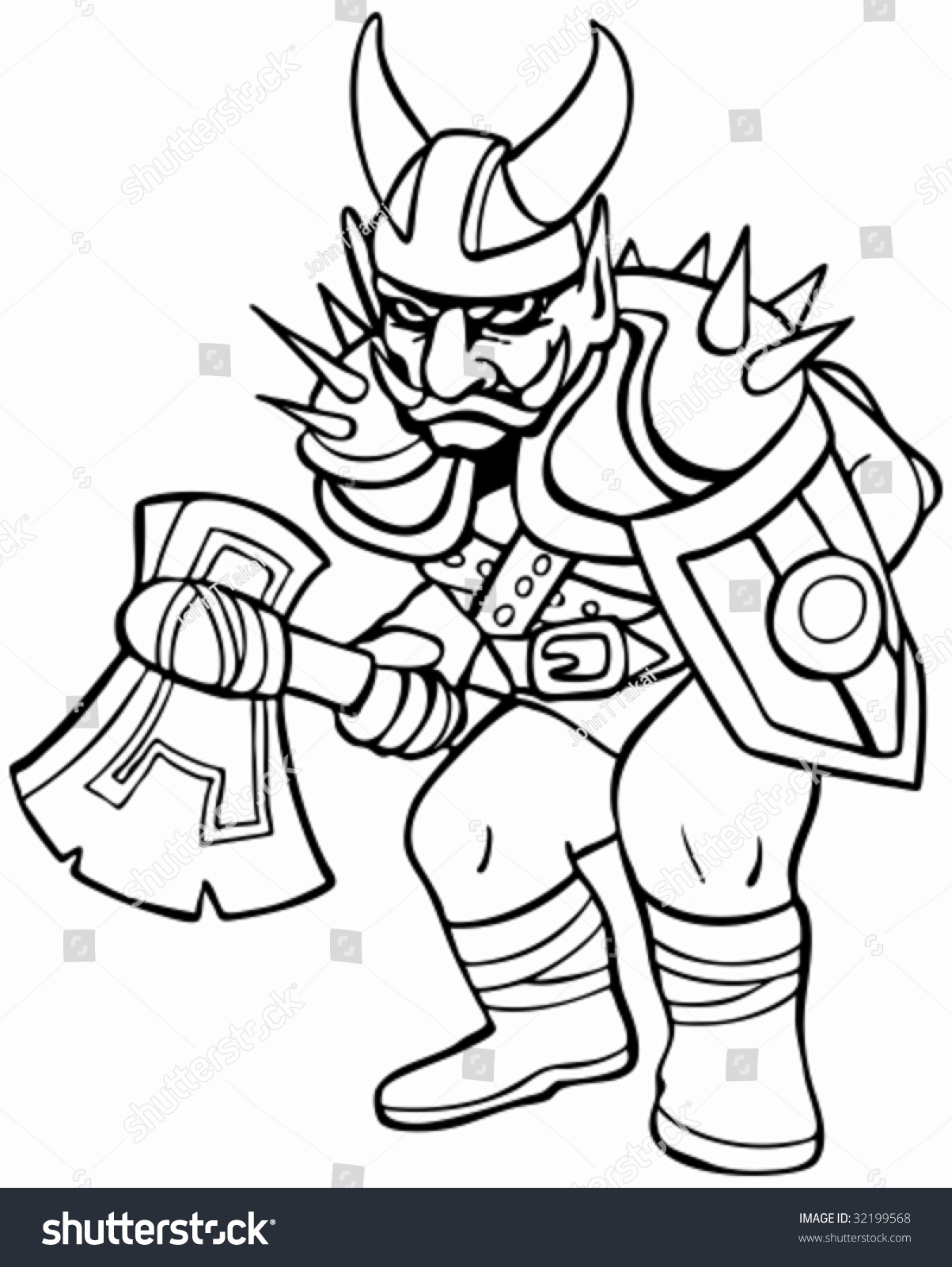 Orc Line Art Stock Vector (Royalty Free) 32199568