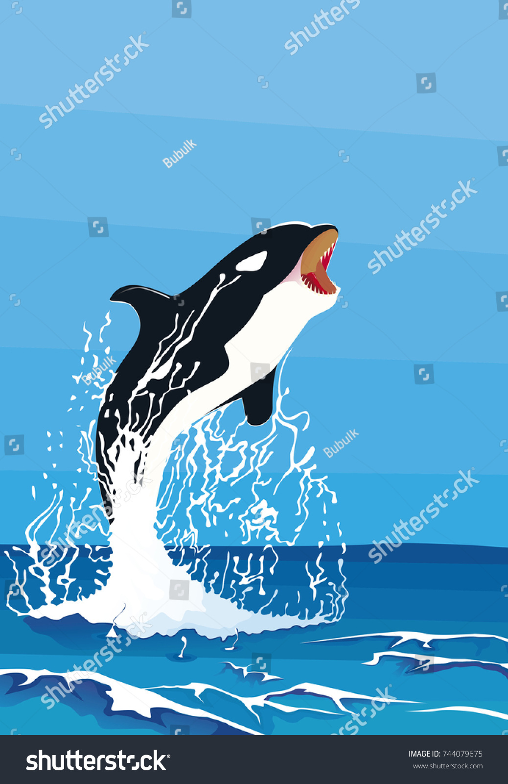 Orca Jumping Stock Vector (Royalty Free) 744079675 | Shutterstock
