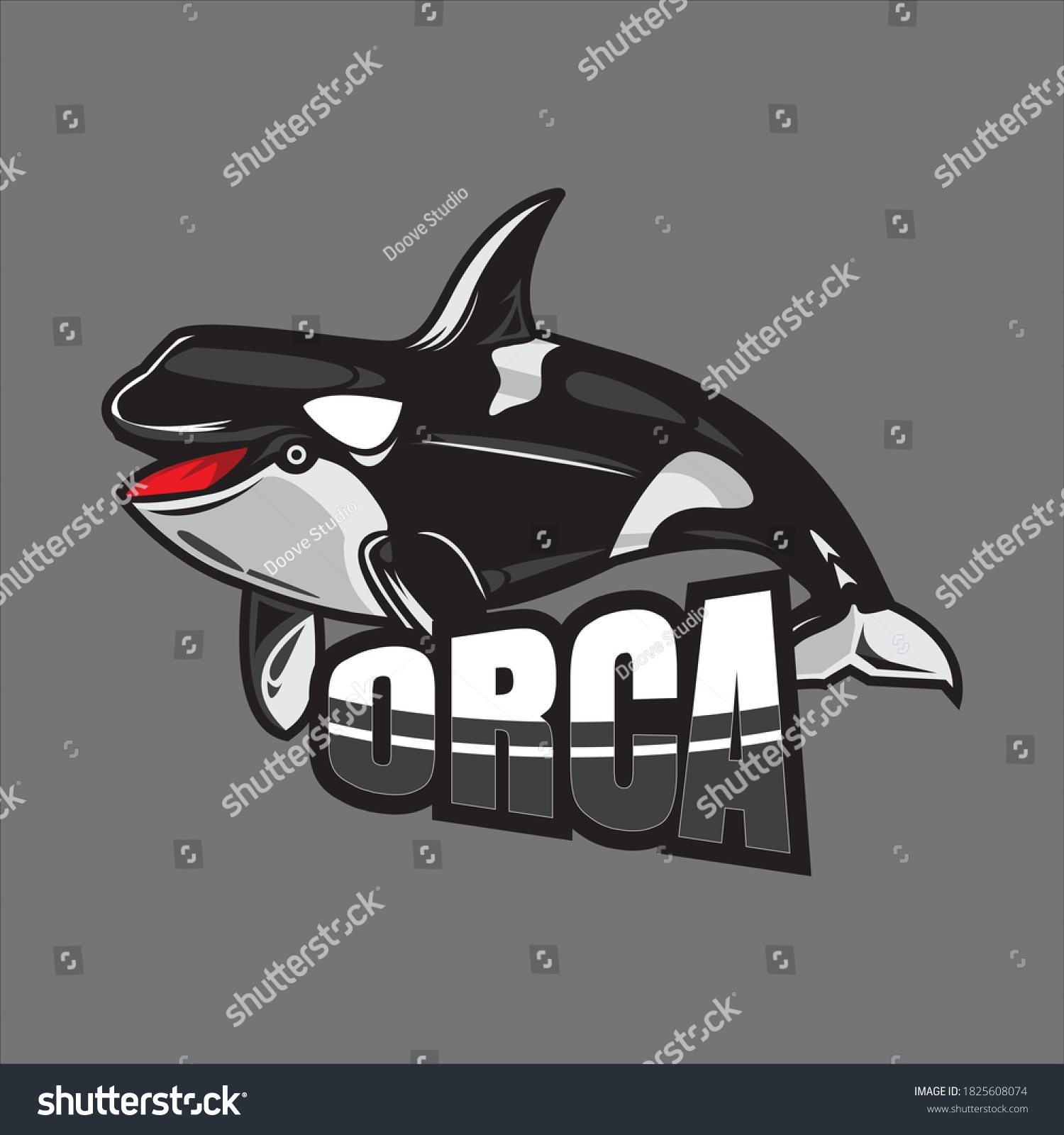 Orca Whale Esport Logo Vector Stock Vector (Royalty Free) 1825608074