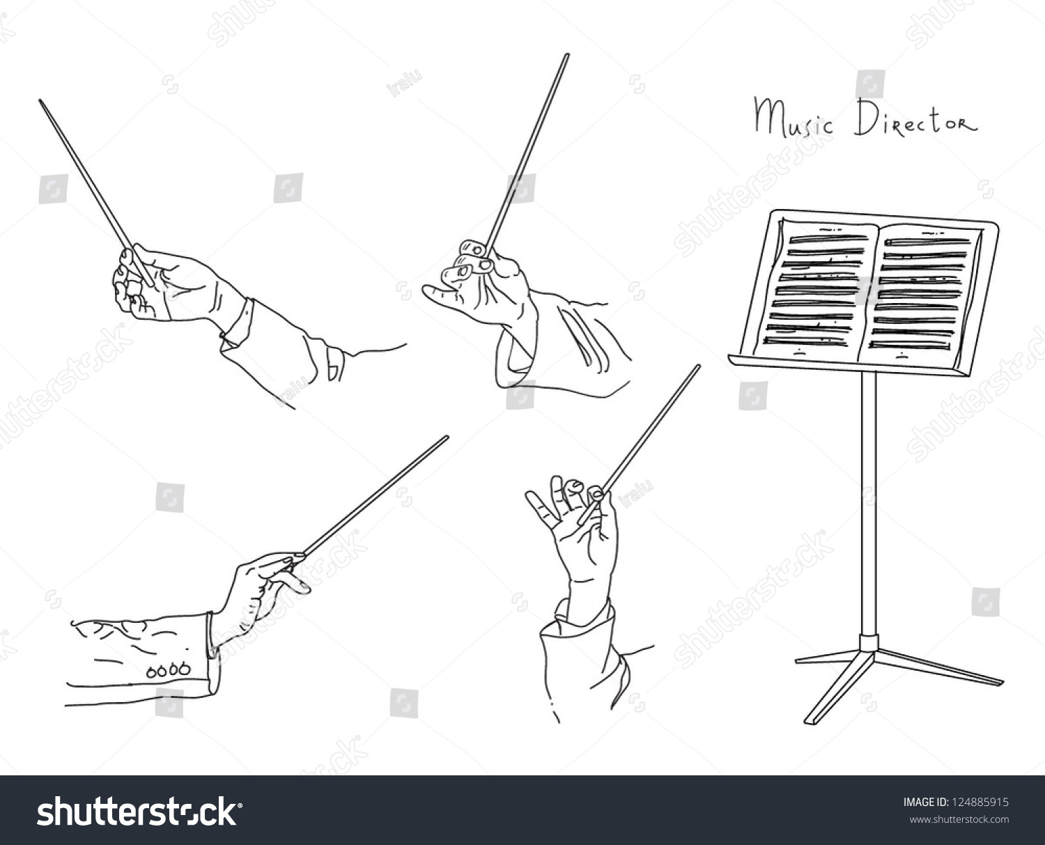 Orchestra Conductor Hands Stock Vector (Royalty Free) 124885915