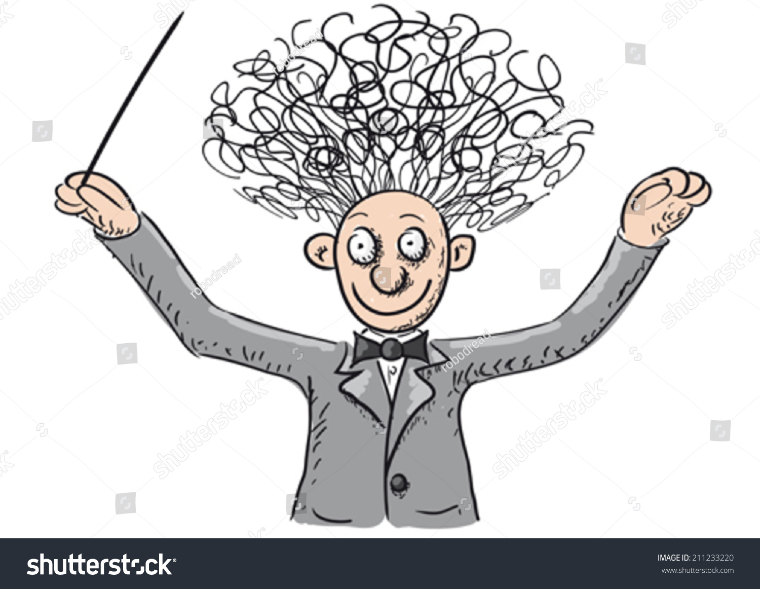 Orchestra Conductor Vector Illustration Drawing Stock Vector (Royalty ...