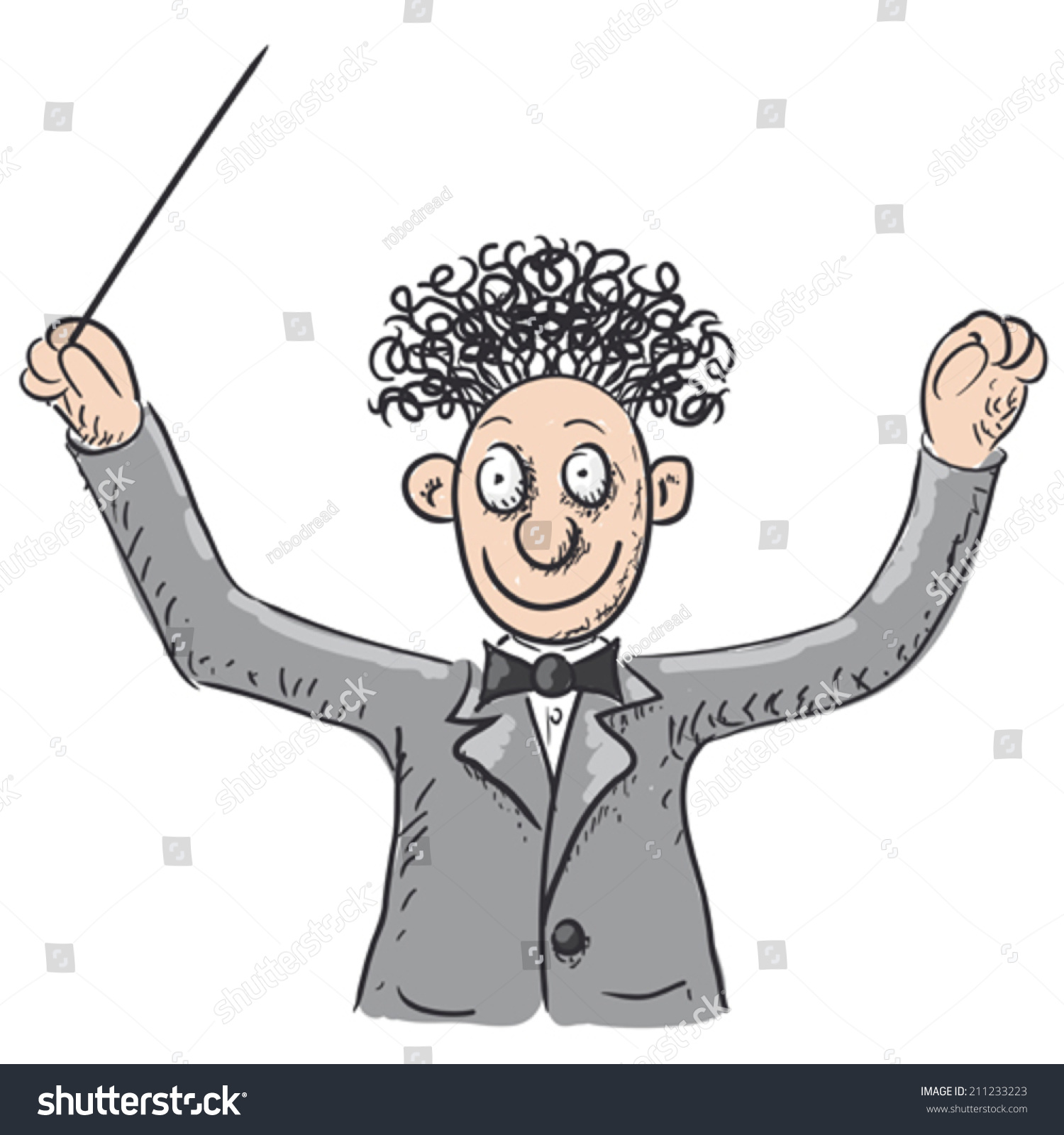 Orchestra Conductor Vector Illustration Drawing Stock Vector (Royalty ...