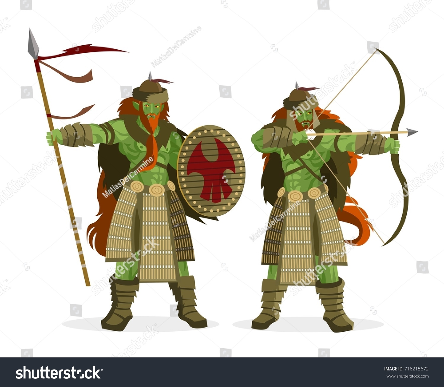 Orcs Nomad Warriors Stock Vector (Royalty Free) 716215672 | Shutterstock