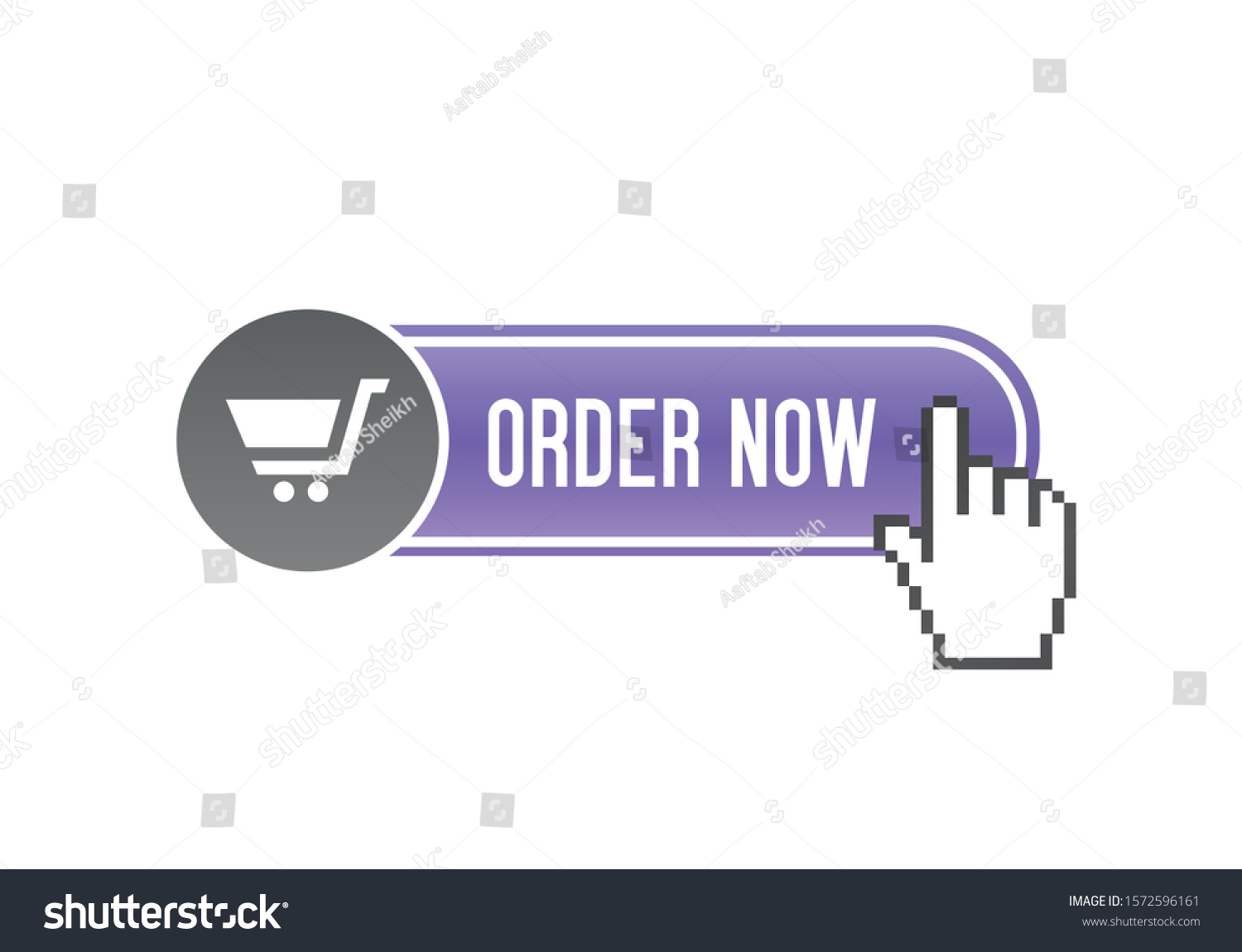Order Now Web Button Hand Cursor Stock Vector (Royalty Free) 1572596161 ...