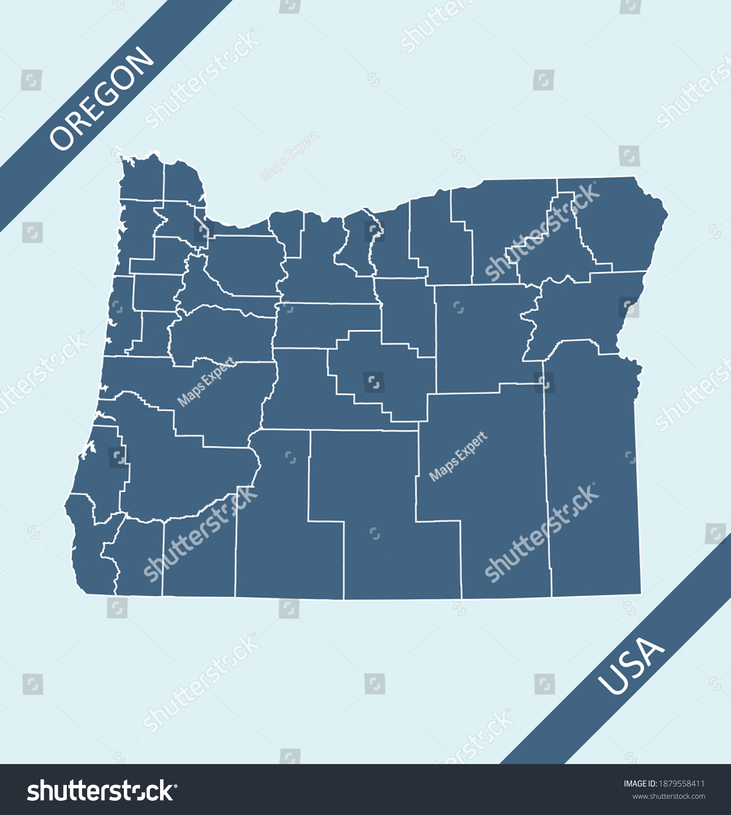 Oregon County Map Vector Outlines: เวกเตอร์สต็อก (ปลอดค่าลิขสิทธิ์ ...